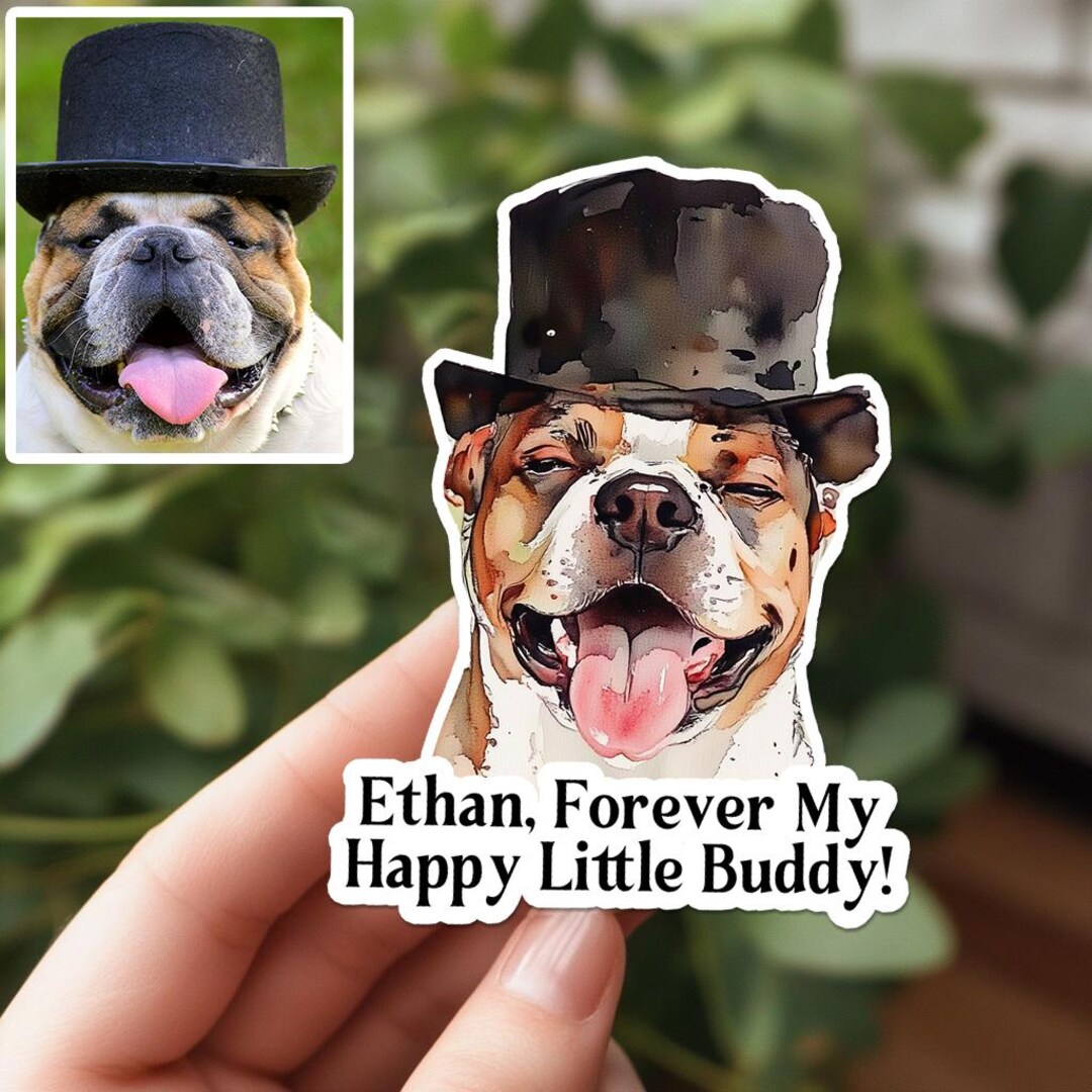 Personalized Pet Birthday Sticker, Custom Dog or Cat Name Stickers ...