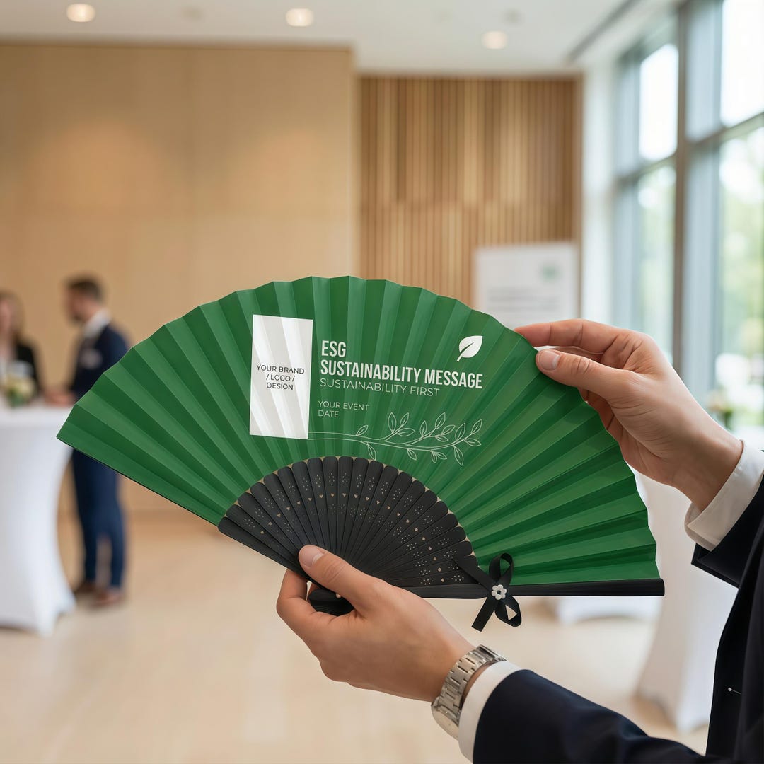 Personalized Wooden Fan – Custom Corporate ESG Design | Sustainable ...