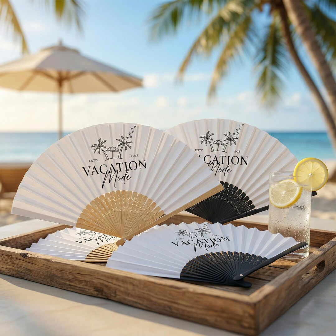Personalized Event Folding Fans, Custom Vacation Hand Fans for Summer ...