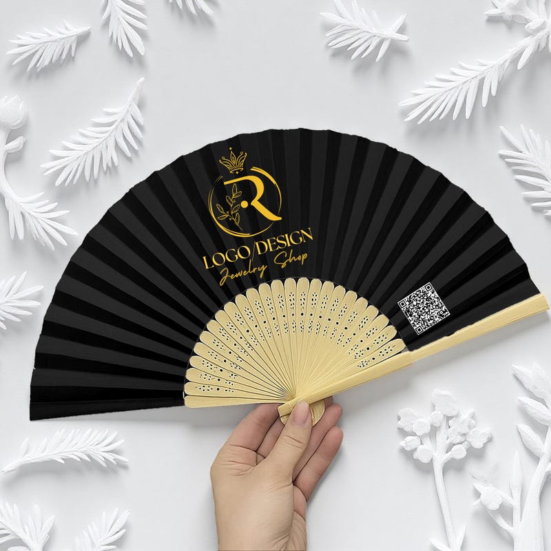 Hand Fan With Custom Logo - Etsy