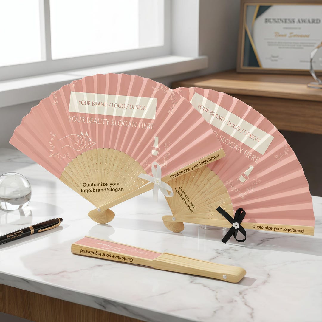 Custom Folding Fan With Logo Personalized Brand Hand Fan for Corporate ...