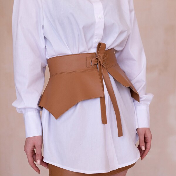 Leather Peplum Belt - Etsy