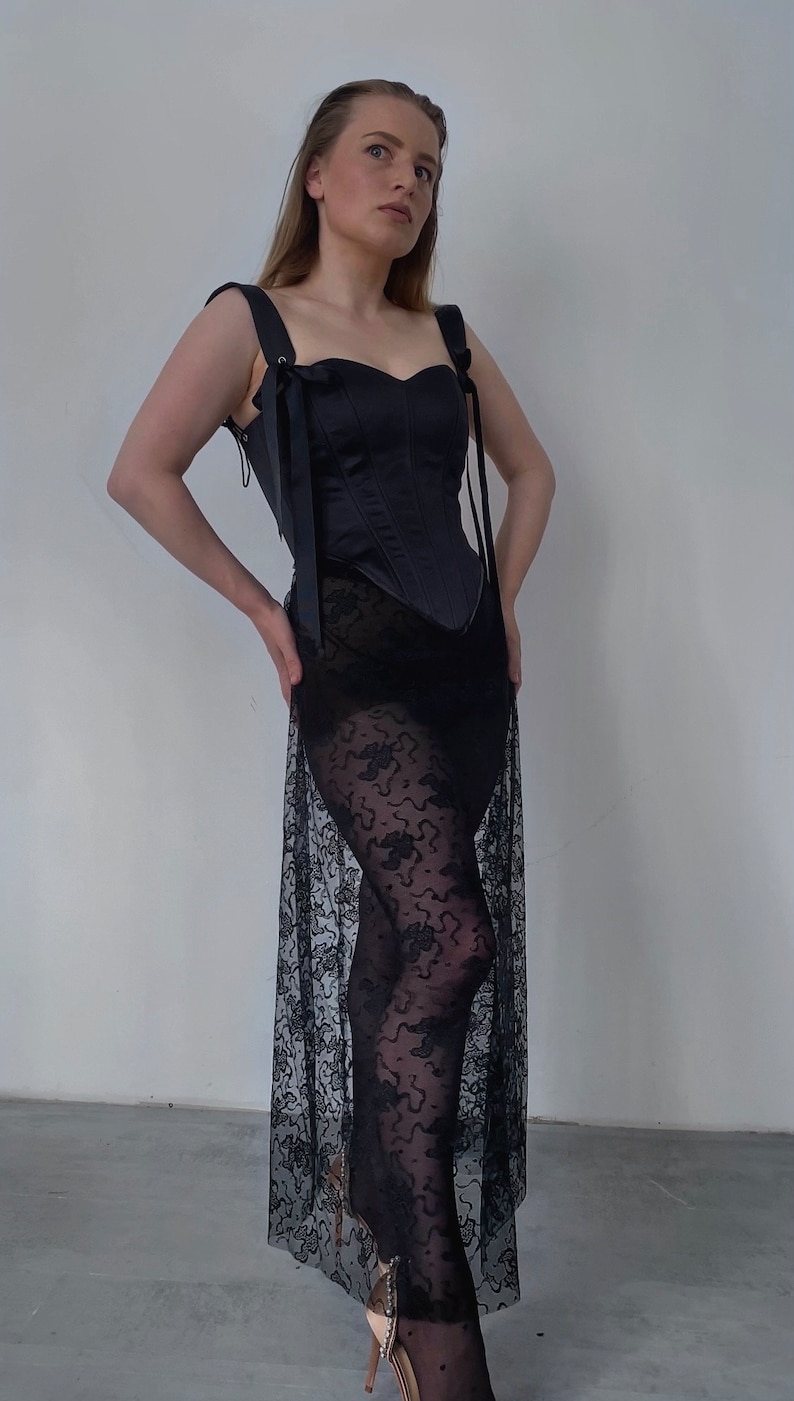 Luxe Silk Elegance Elongated Corset With Integrated Bustier ...