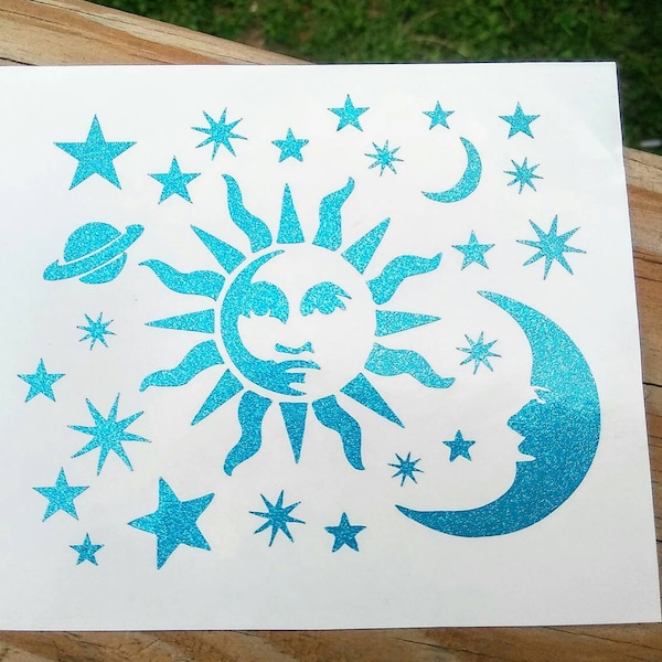 Moon and Stars Decals - Etsy