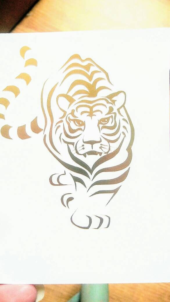 Tiger Decals Full Tiger Decals Vinyl Decals Tiger Stickers Tiger Gold ...