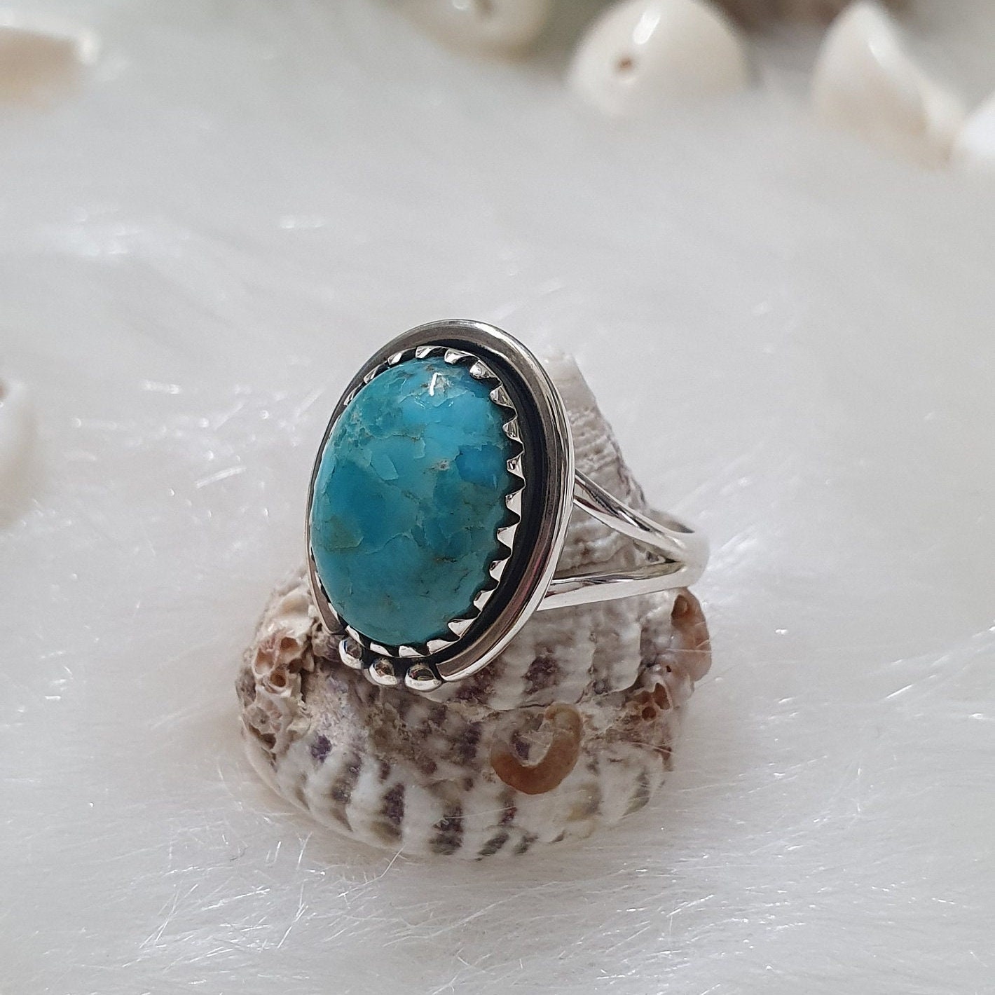Boho Turquoise Statement Ring American Boho Traditional Ring ...