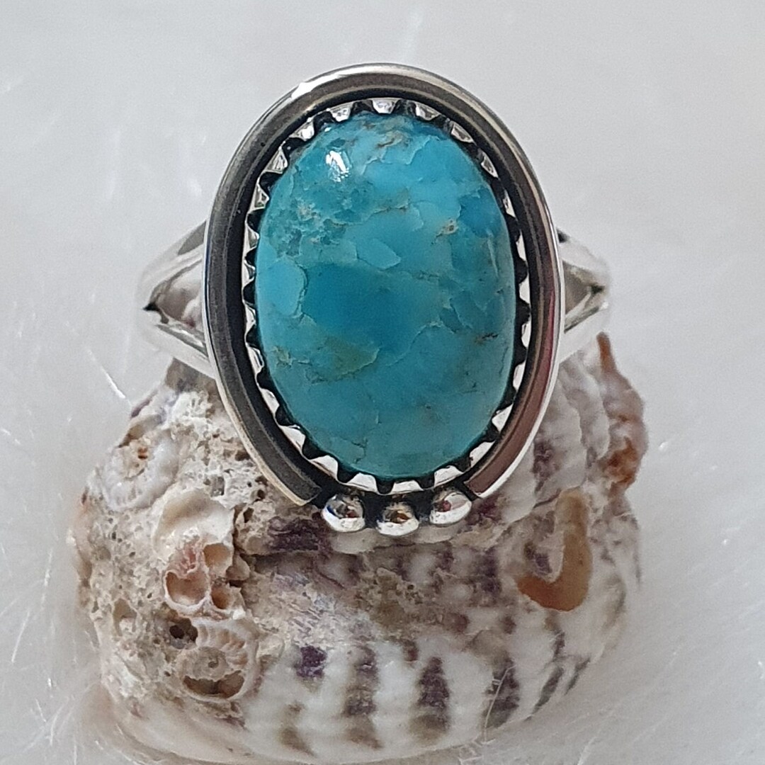 Native American Turquoise Ring - Handmade Boho Ring- Statement Ring ...