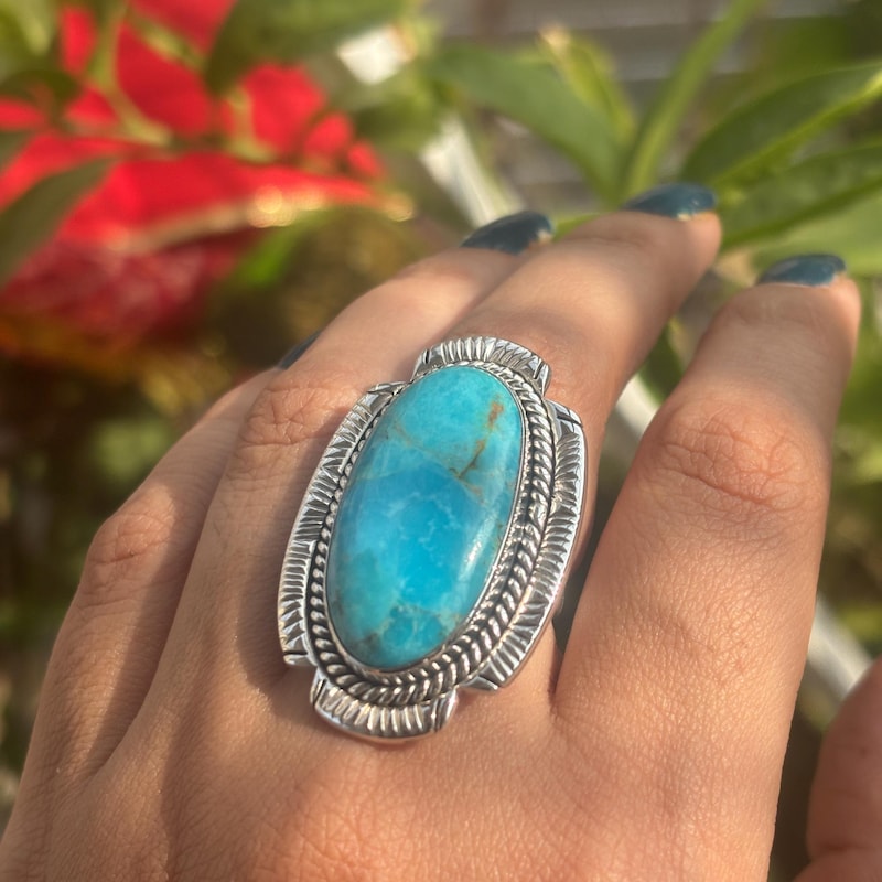 Large Turquoise Ring - Etsy