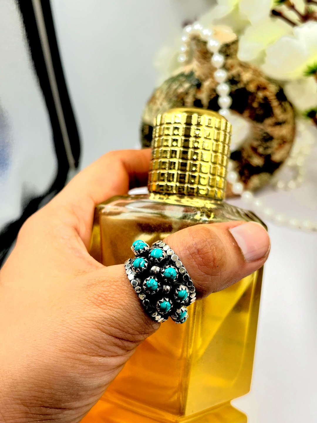 Turquoise Ring - Native American Jewelry - Turquoise Band - Gift for ...