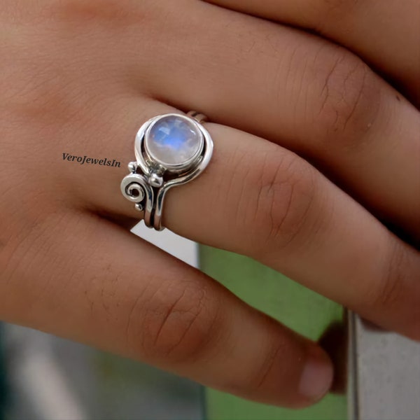 Boho Moonstone Ring - Etsy