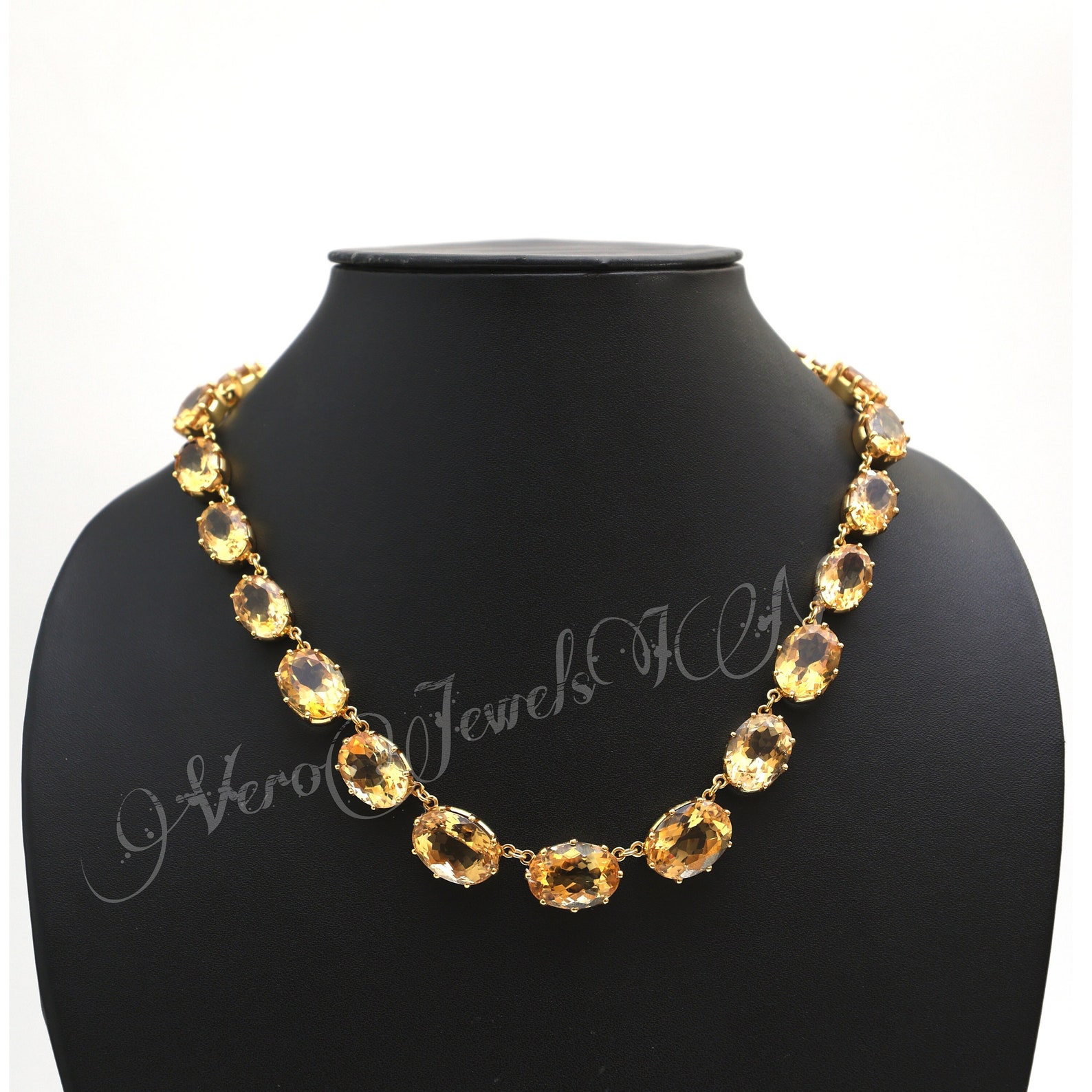 Anna Wintour Style Victorian Citrine & Gold Riviere Collet - Etsy