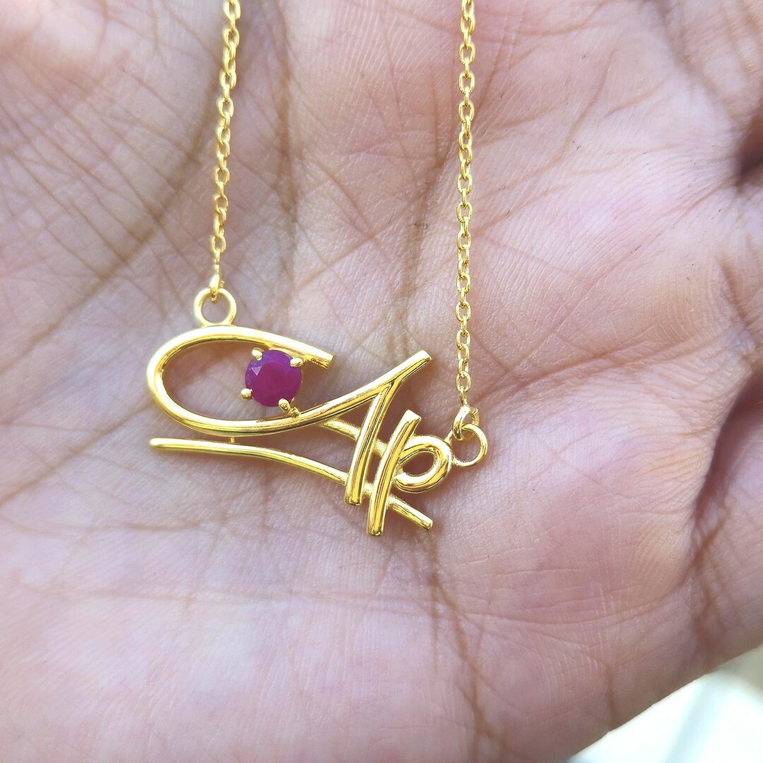 Non Detachable Cursive Initial Pendant- 925 Sterling Silver Pendant ...