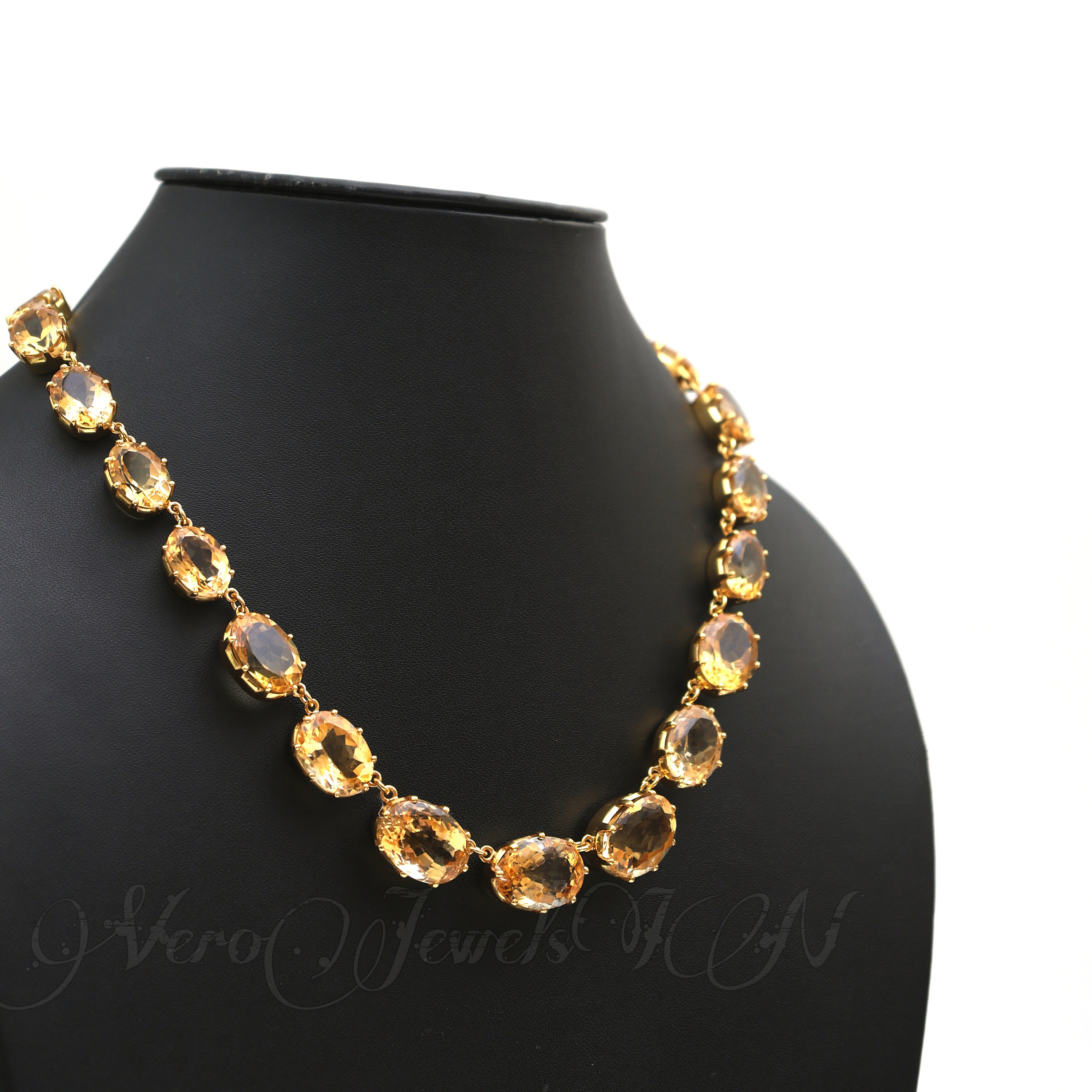 Anna Wintour Style Victorian Citrine & Gold Riviere Collet - Etsy