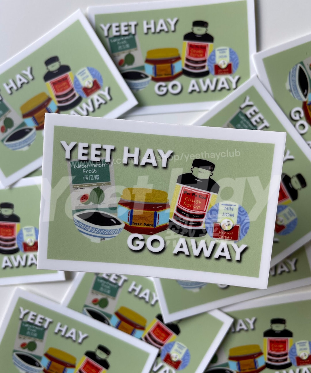 Yeet Hay Go Away Essentials 熱氣 Sticker Laptop Water Bottle Phone Cute Durable Waterproof ...