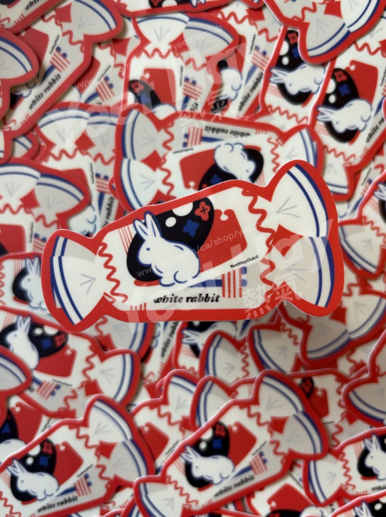 White Rabbit Asian Candy Sticker | Laptop Water Bottle Phone Durable ...