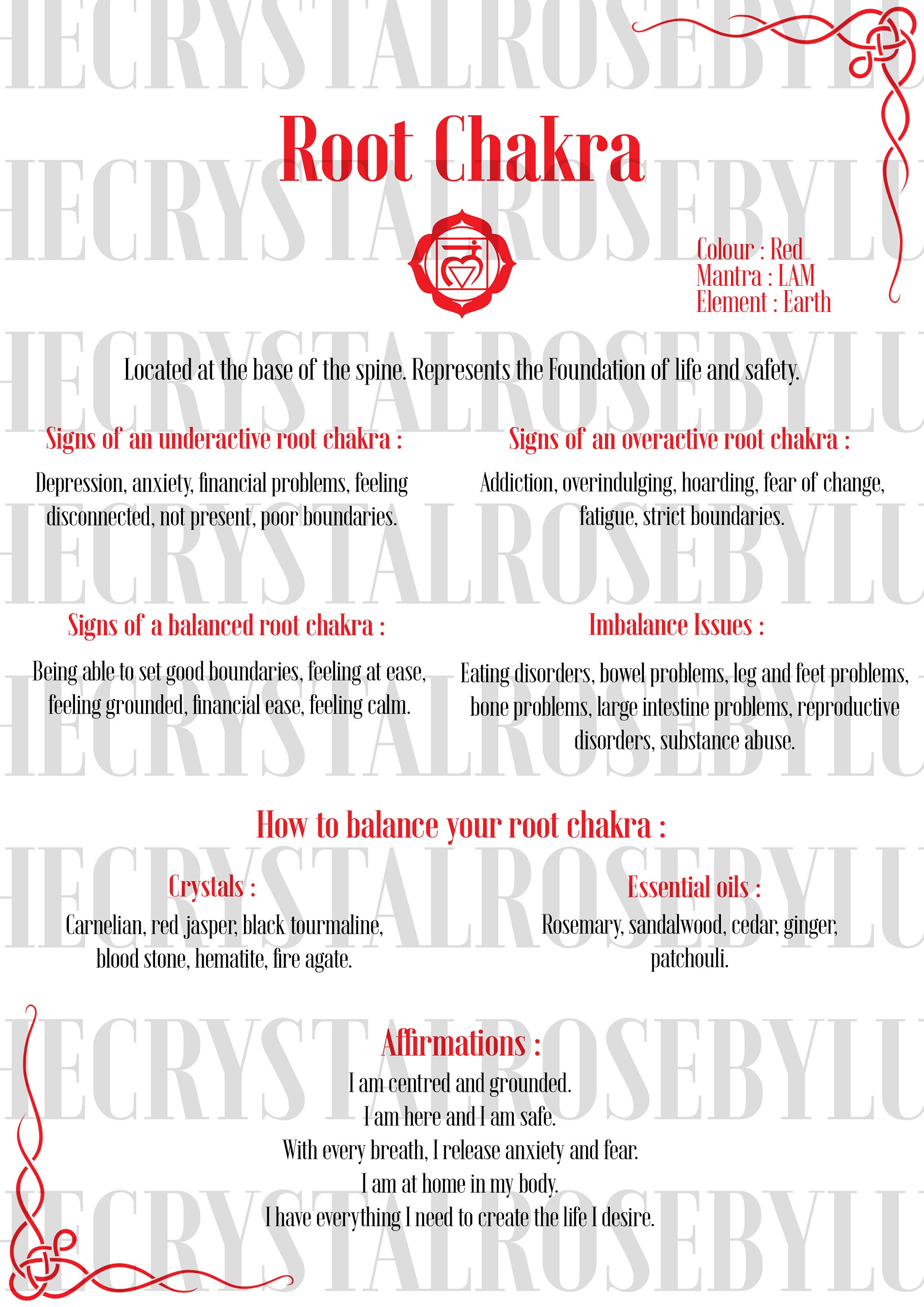 Root Chakra Guide- Digital Download, Printable - Etsy