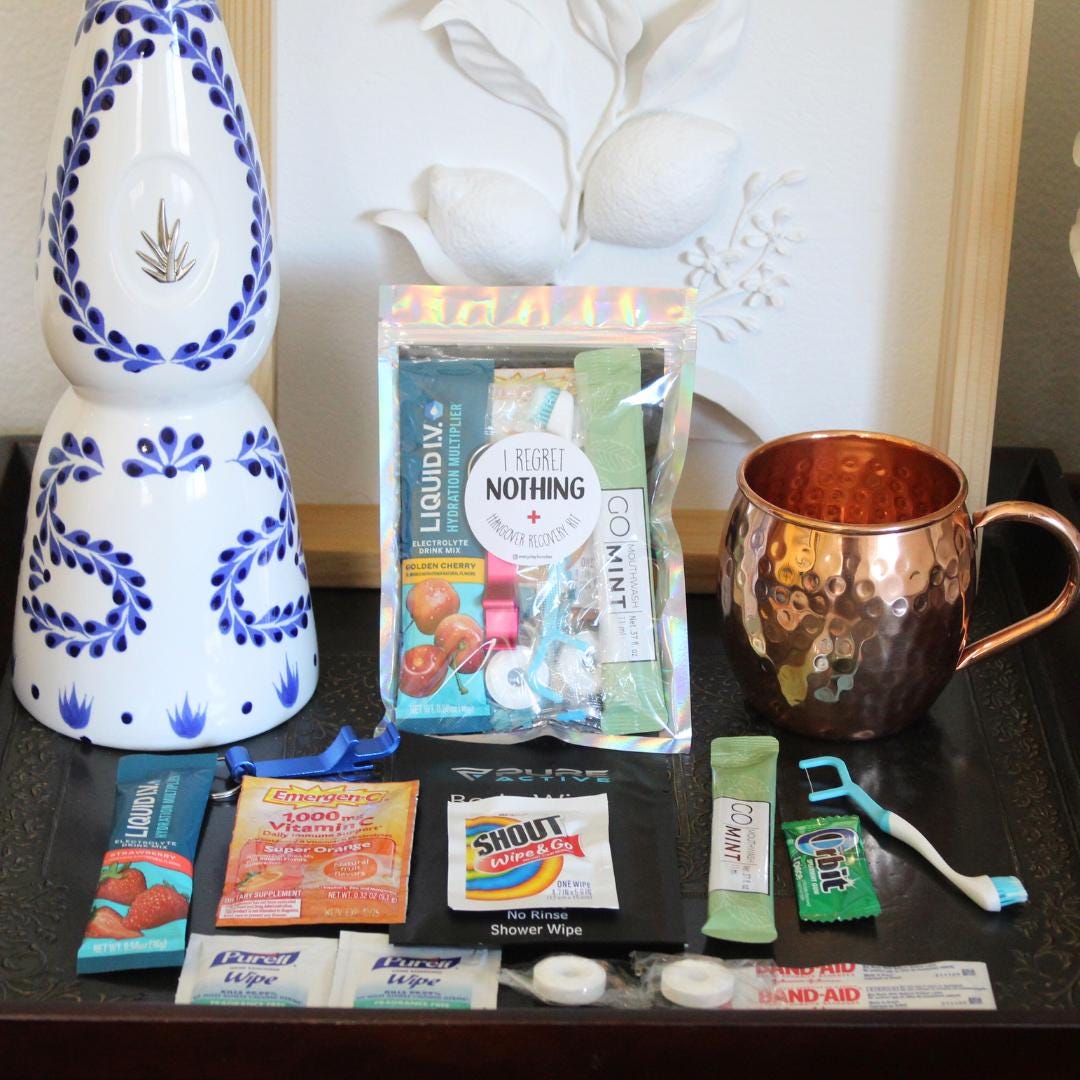 Men’s "regret Nothing" Hangover Kit With Supplies – Bachelor Party ...