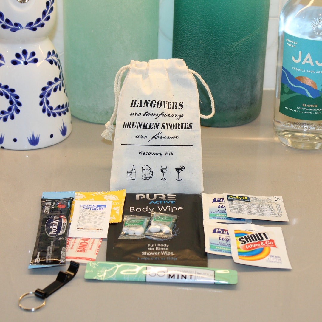 Men's Ultimate Hangover Kit With Supplies Drunken Stories, Perfect for ...