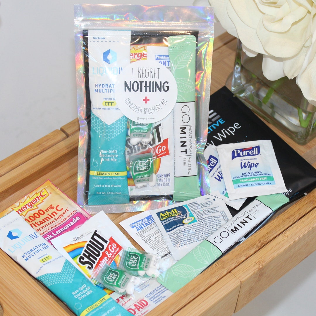 Deluxe Custom Label Hangover Recovery Kit With Supplies Perfect for ...