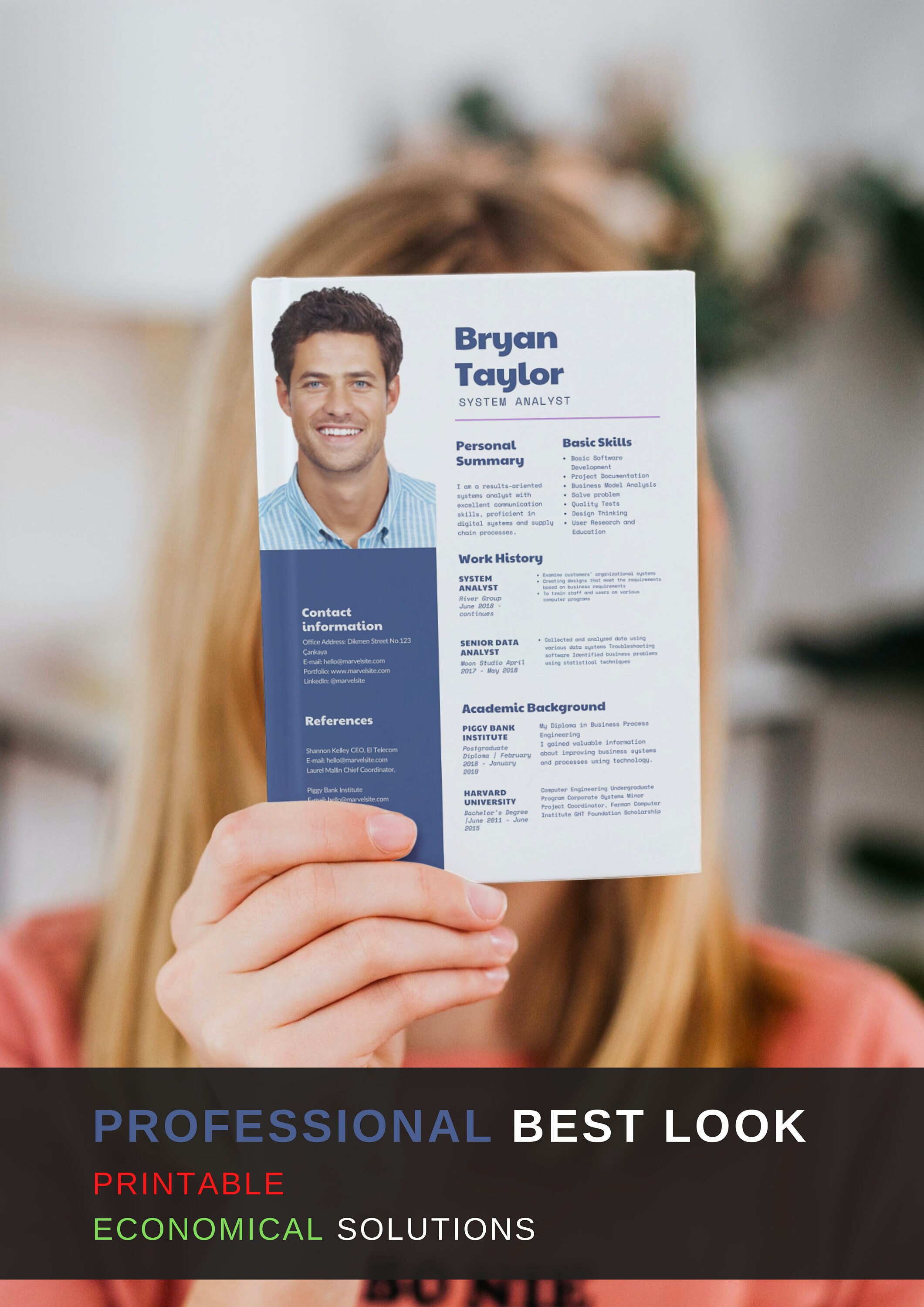 Brand New Smart Printable CV Best Template 2022 Design - Etsy