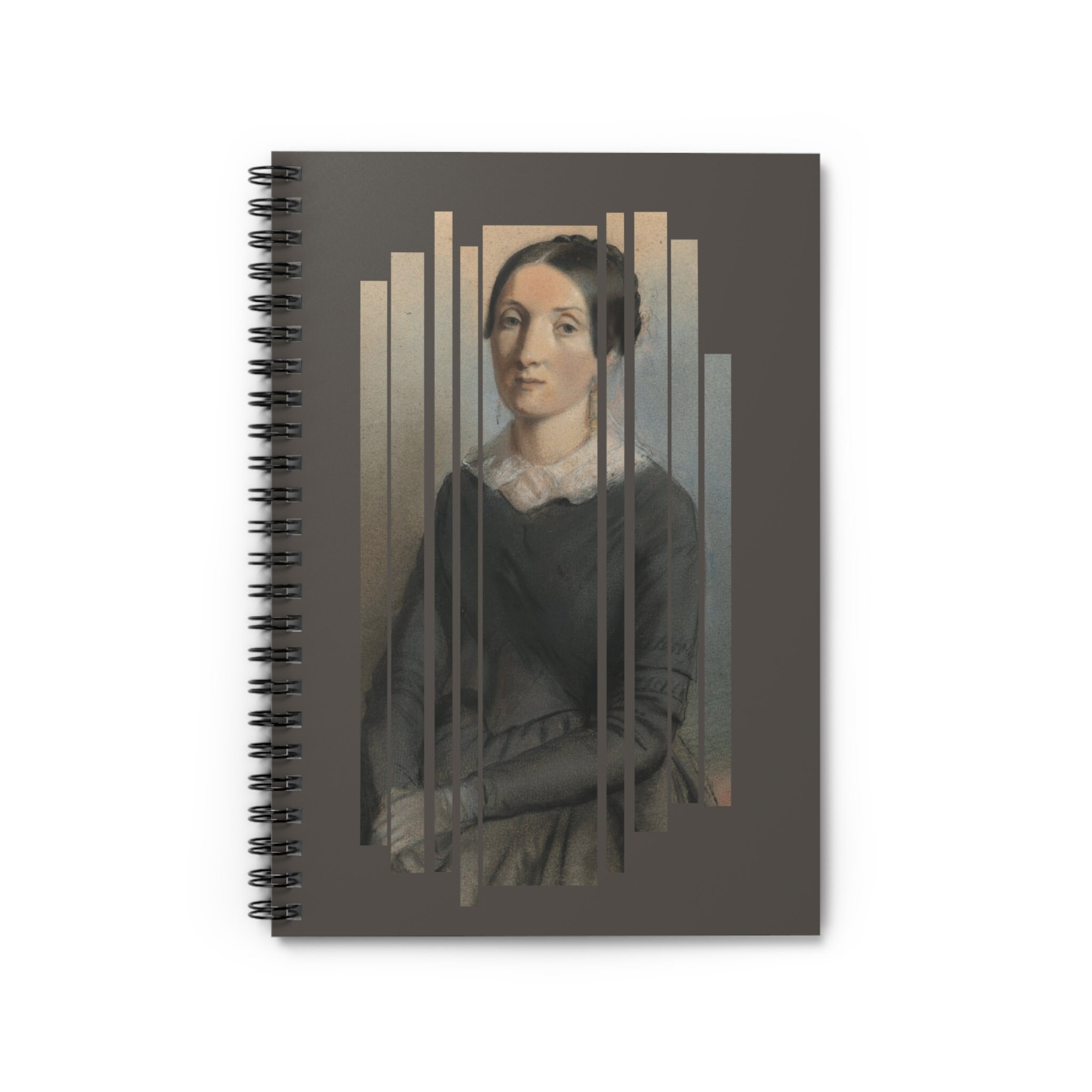 Stunning Gray Beige Frame Woman Portrait Spiral Notebook - Etsy