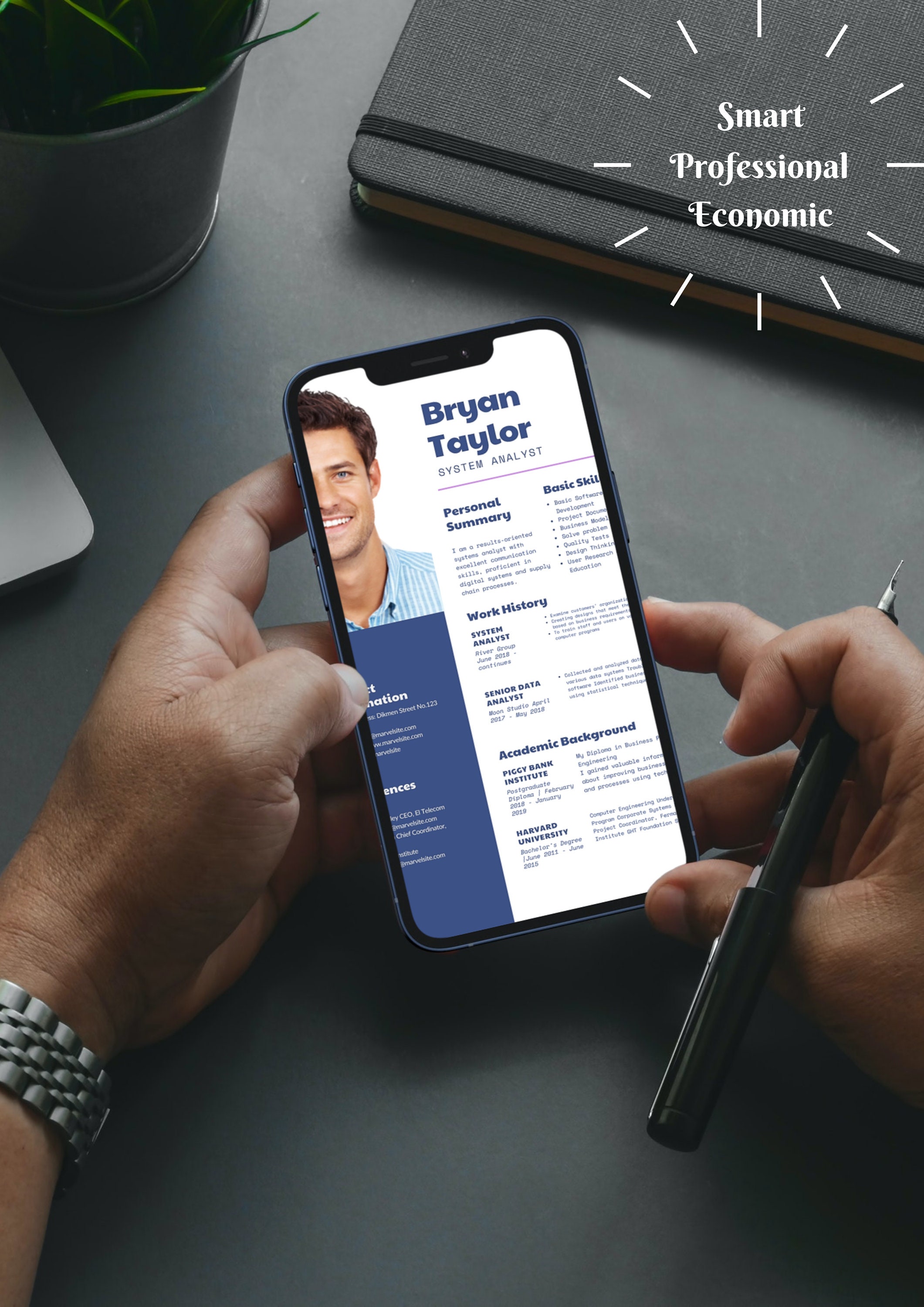 Brand New Smart Printable CV Best Template 2022 Design - Etsy