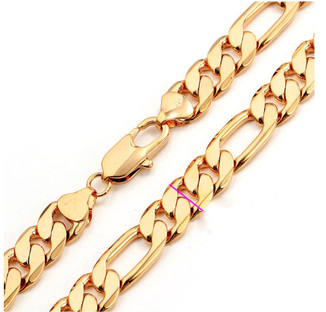 Collier OR MASSIF HOMME Chaîne à maillons cubains plats Véritable ...