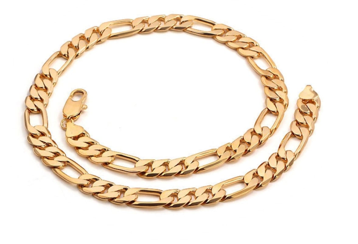 Collier OR MASSIF HOMME Chaîne à maillons cubains plats Véritable ...