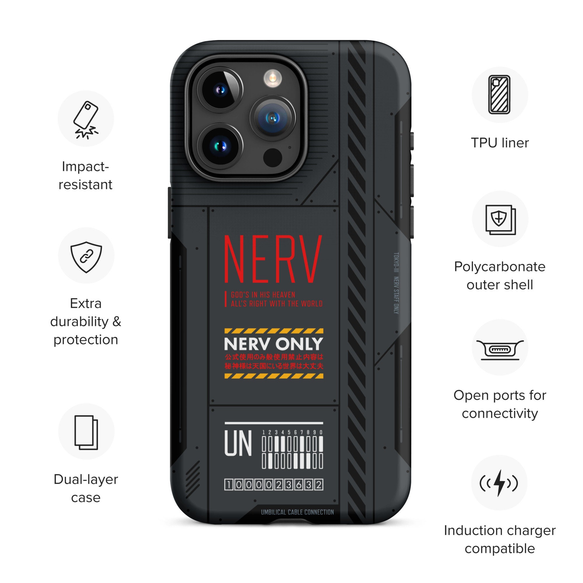 NERV HQ Evangelion Tough Case for Iphone® and Samsung Galaxy Anime ...