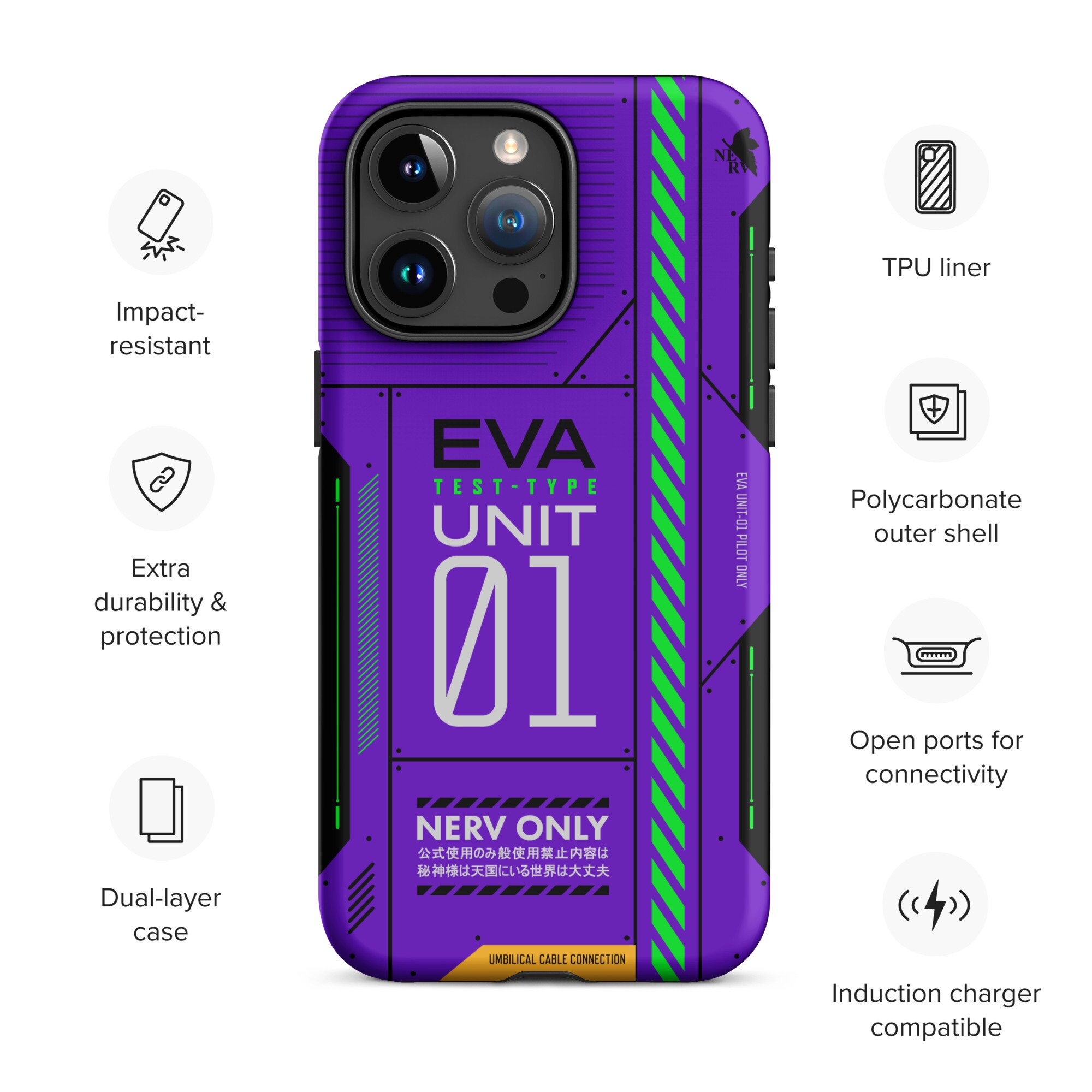 Evangelion Unit-01 Tough Case for Iphone® Anime Phone Case Shinji Ikari ...