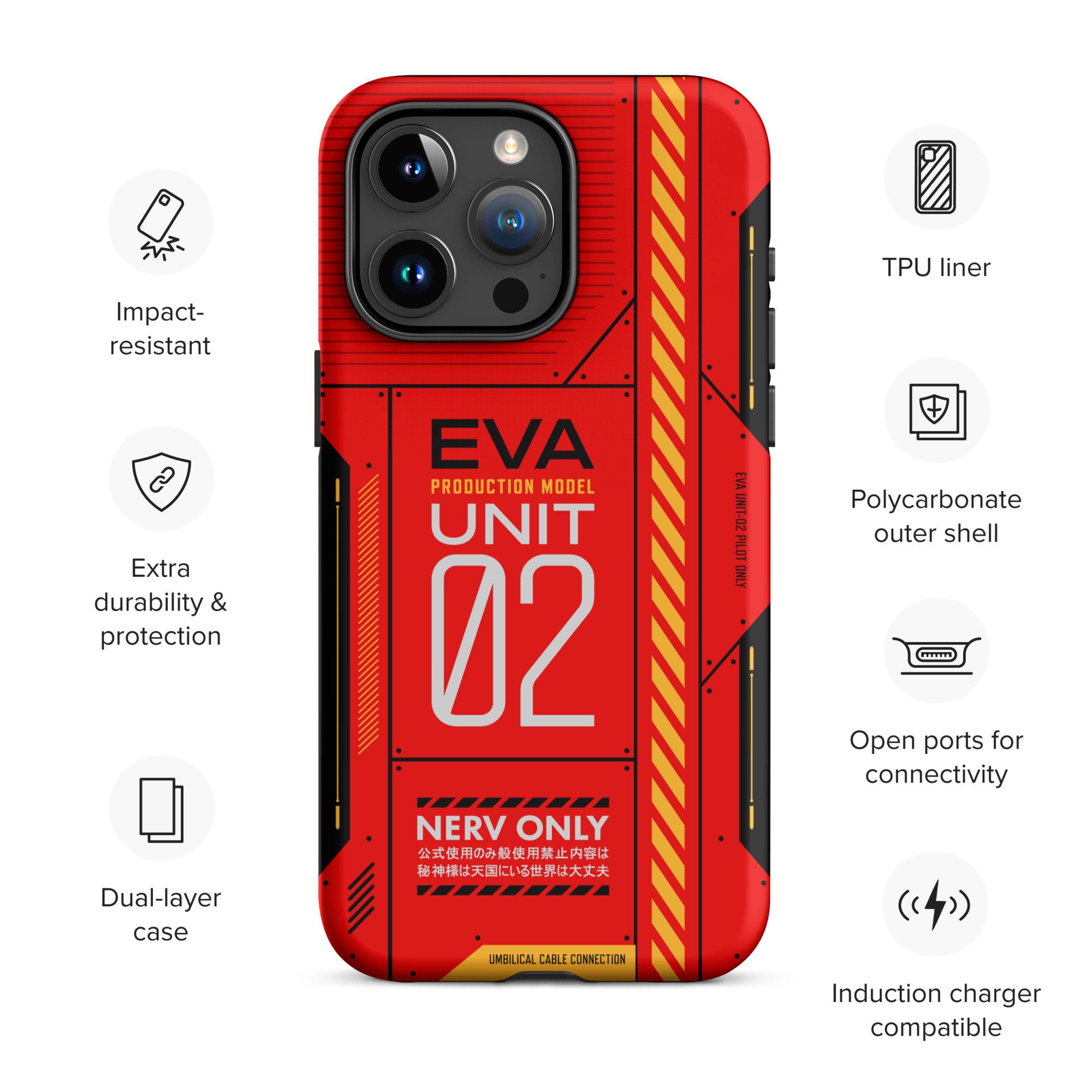Evangelion Unit-02 Tough Case for Iphone® Anime Phone Case Asuka NERV ...