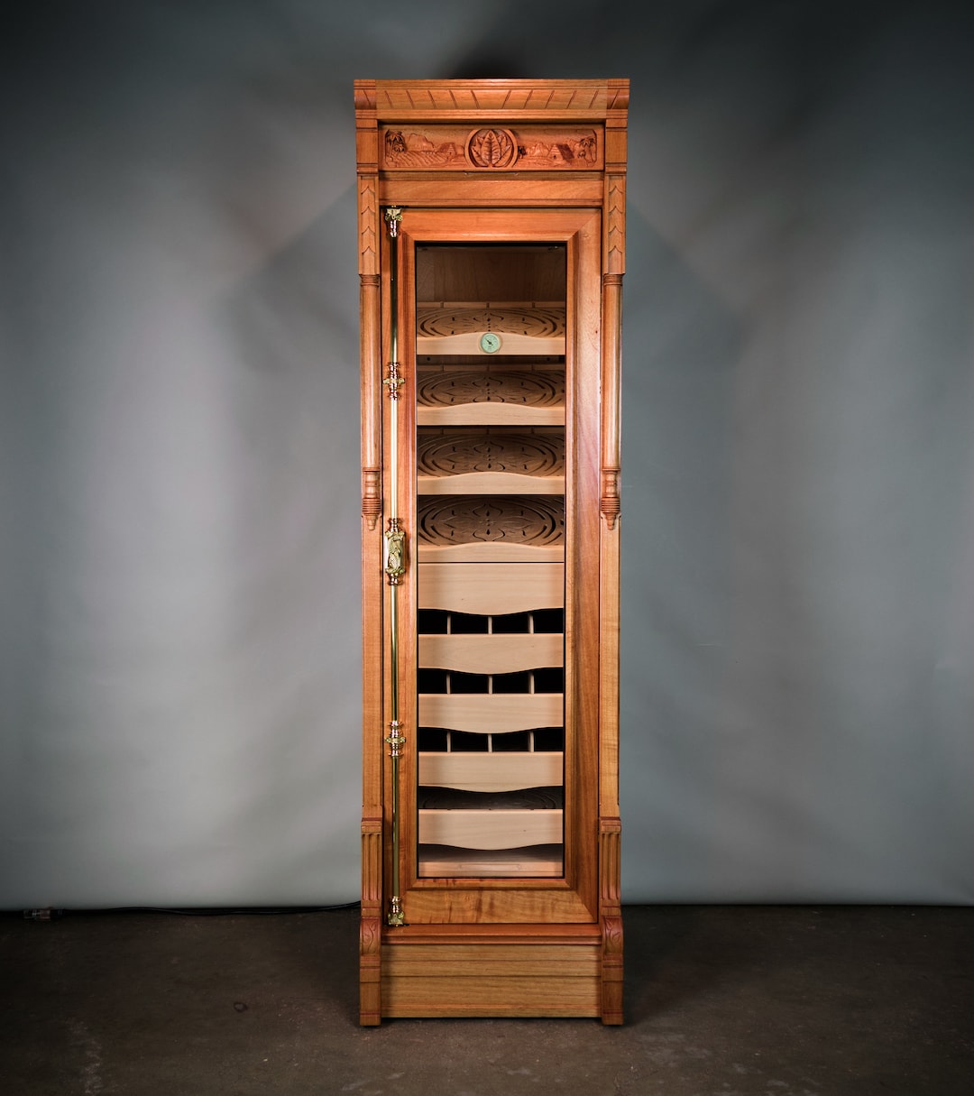 Digital Cuban Inspired Humidor Cabinet With Woodcarving, 3D Model, CNC ...