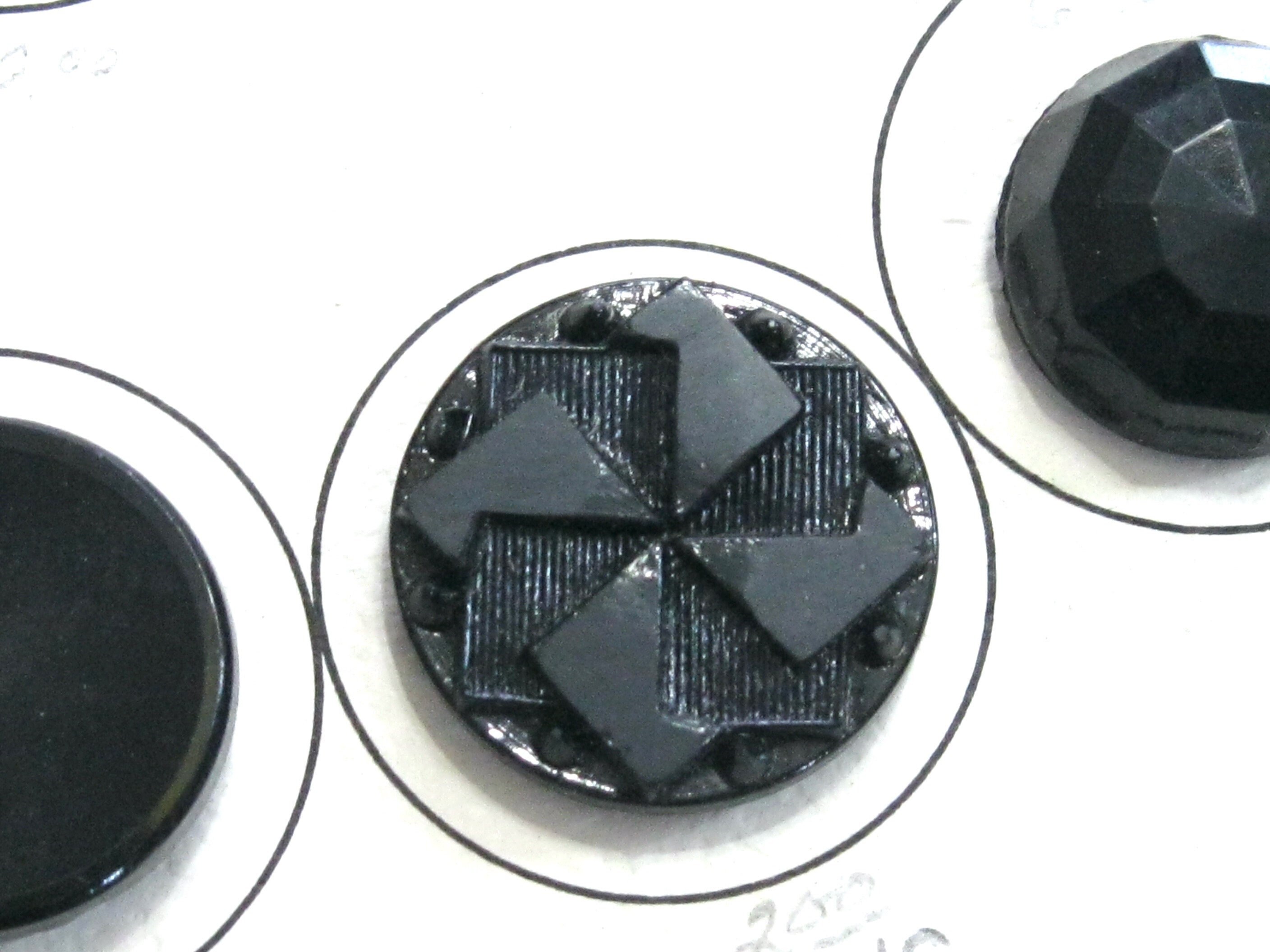 Antique / Vintage Victorian Black Glass Button Display / Competition ...