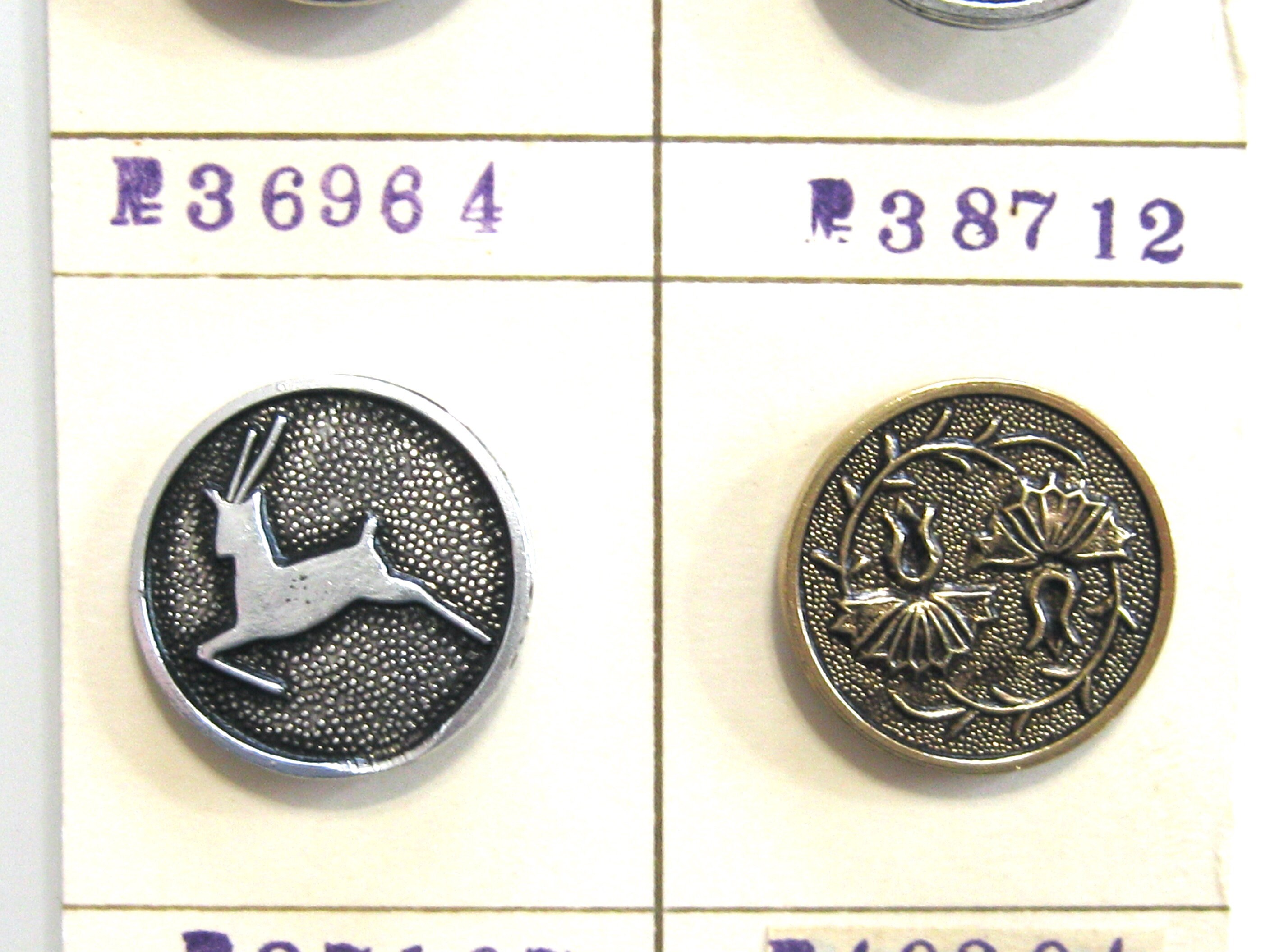 Vintage 6 Button Display / Salesman Sample / Collector's Card 3/4 ...