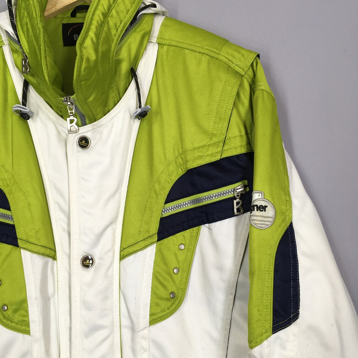 Vintage 90s Bogner Ski Wear Bomber Hoodie Winter Jacket Large Bogner ...