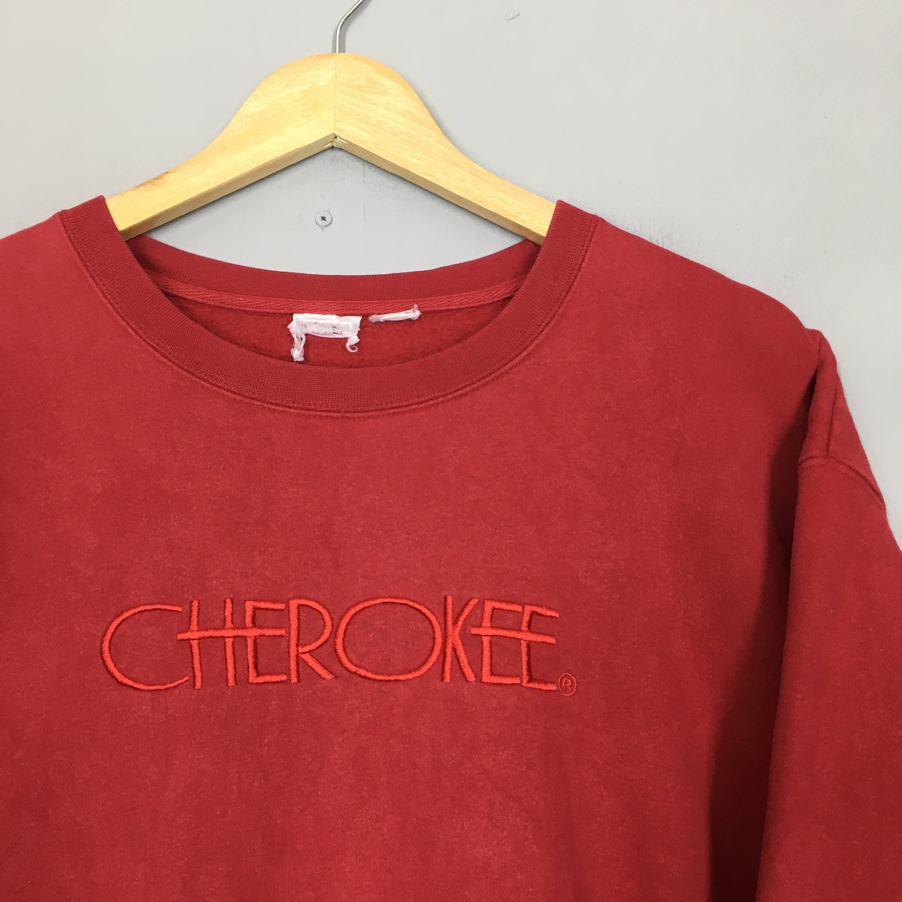 Vintage Cherokee Embroidered Red Sweatshirt Large Cherokee Embroidery ...