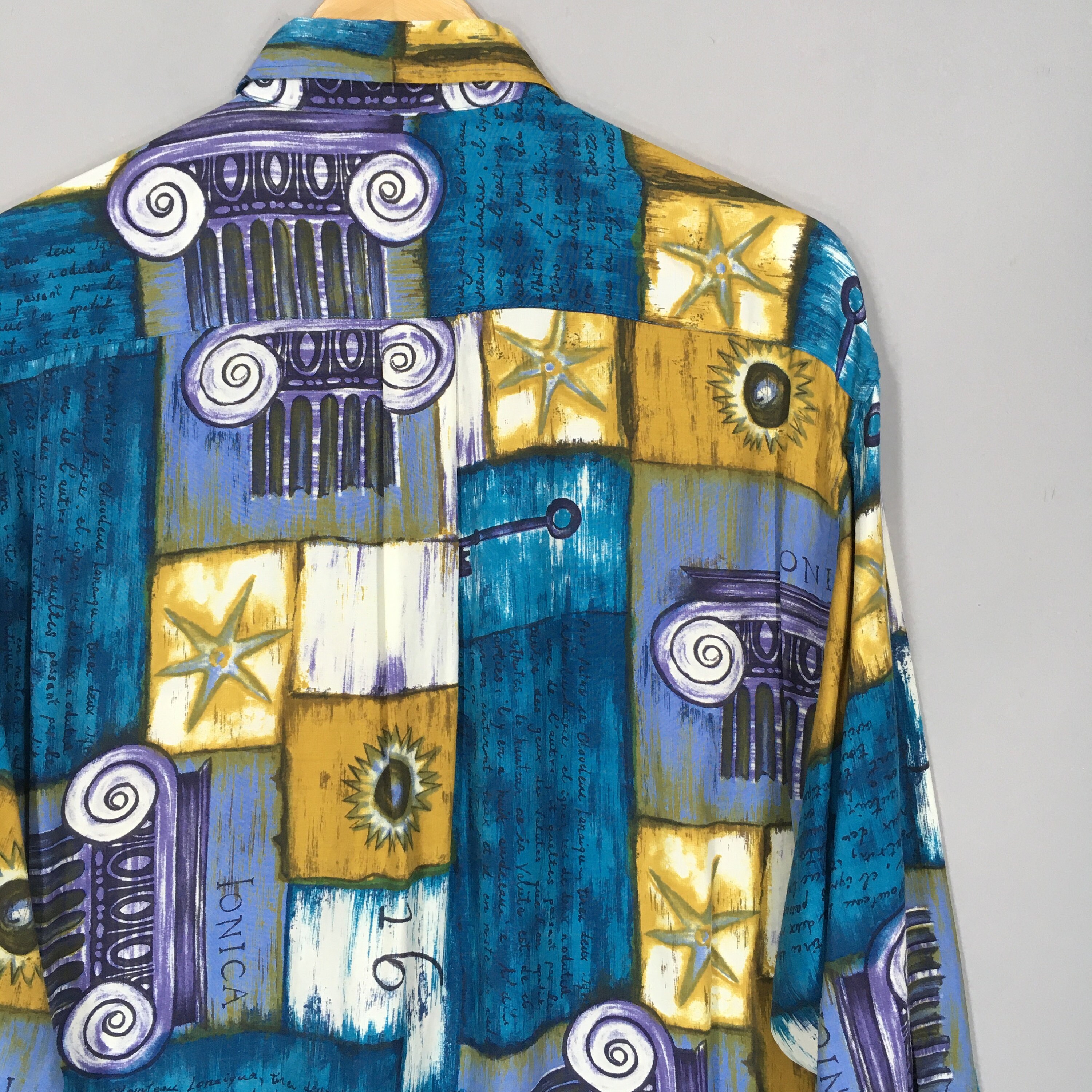 Vintage Bonia Uomo Firenze Paisley Pattern Shirt Large Novelty Baroque ...