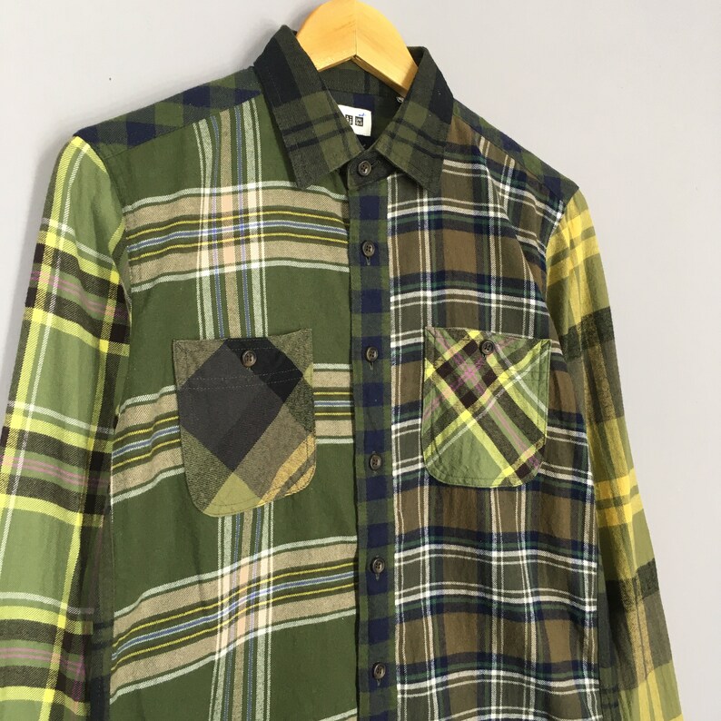 Vintage Patchwork Rebuild Checked Flannel Shirt Small Plaid Checkered ...