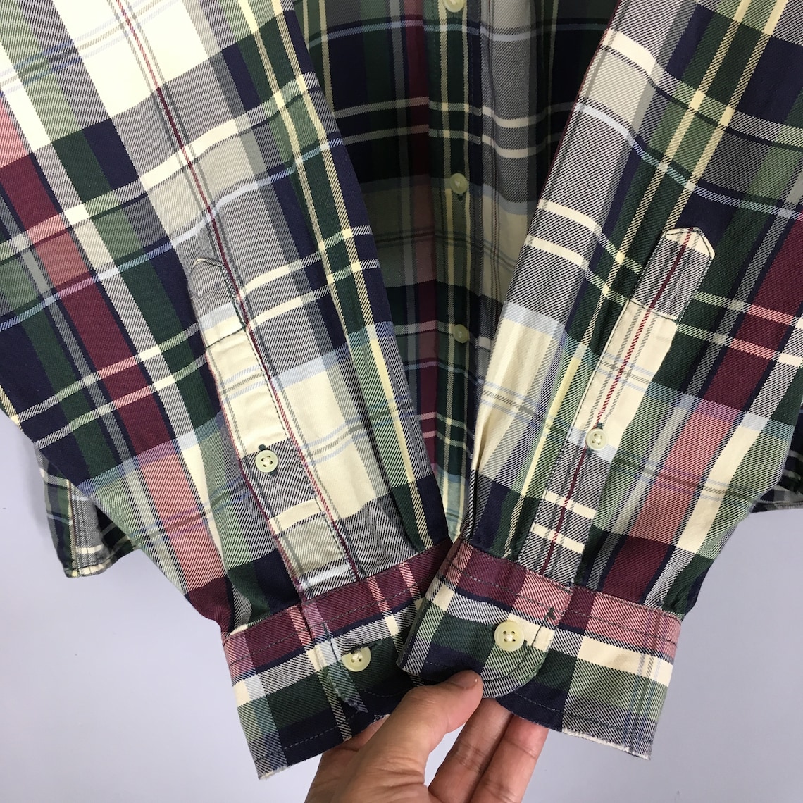 Vintage Eddie Bauer Plaid Checkered Flannel Shirt Large Eddie Bauer ...