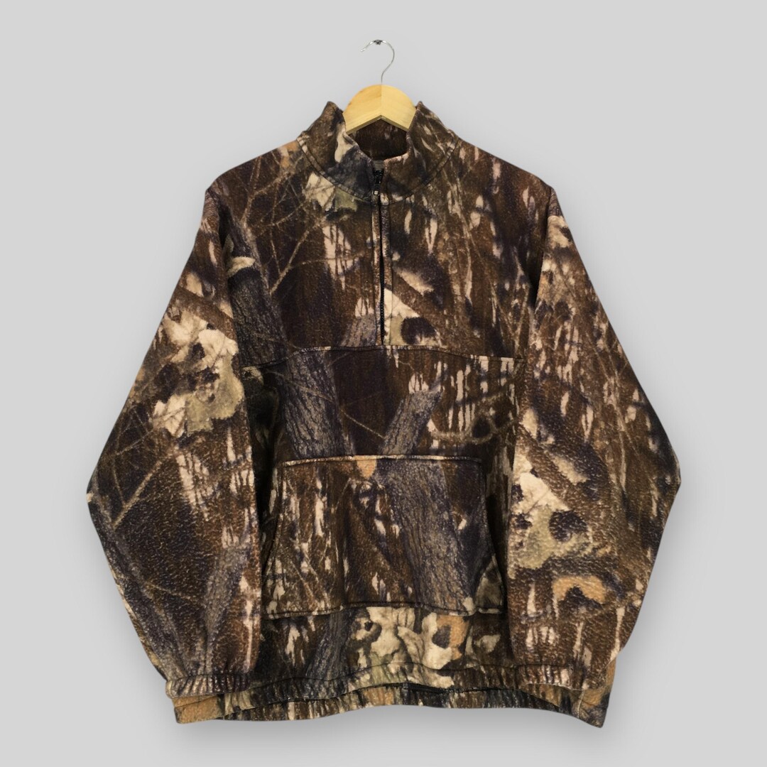 Vintage Mossy Oak Real Tree Half Zipper Sweater Xlarge Tree Jungle ...