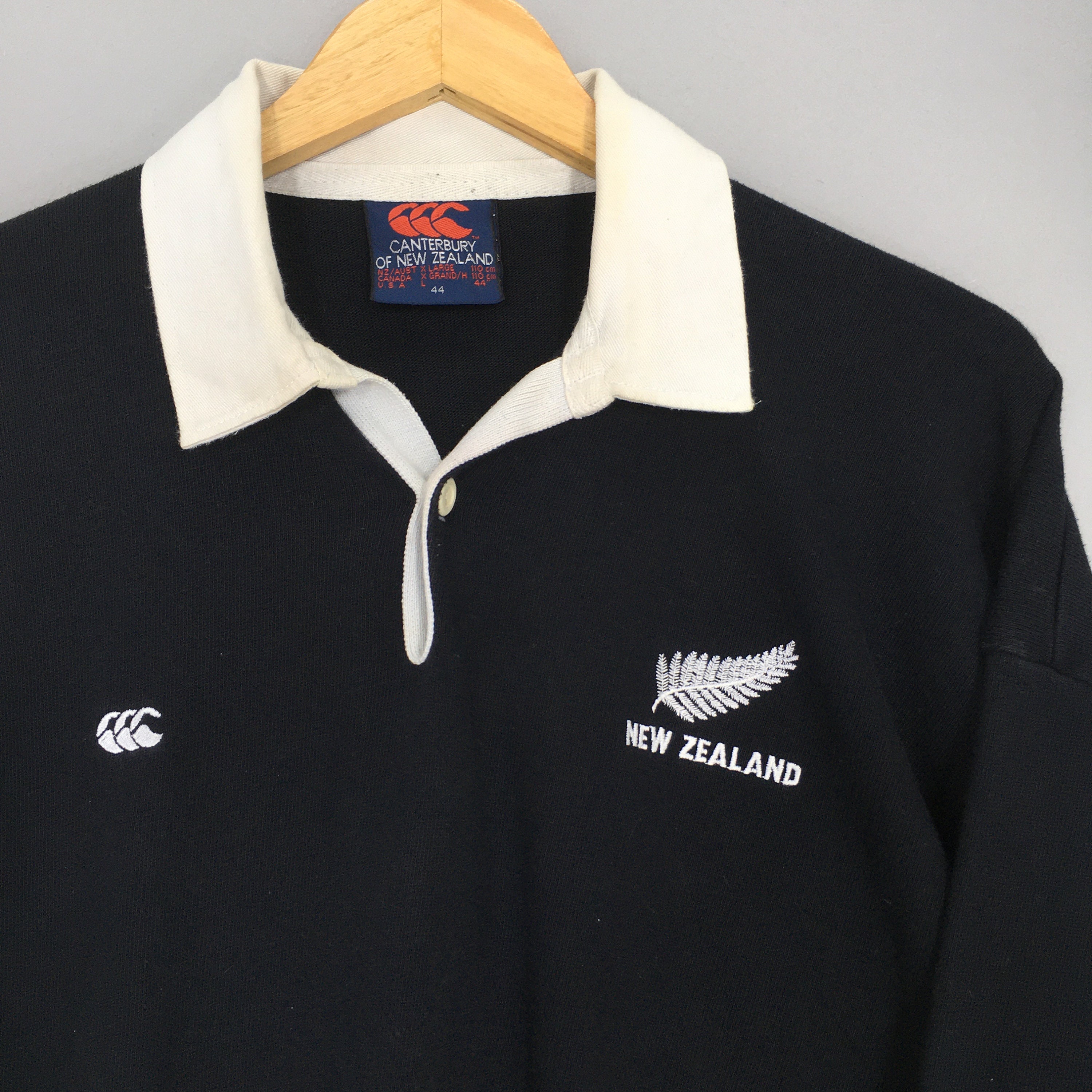 Vintage Canterbury of New Zealand All Blacks Rugby Shirt Xlarge Steinlager Canterbury All Blacks ...