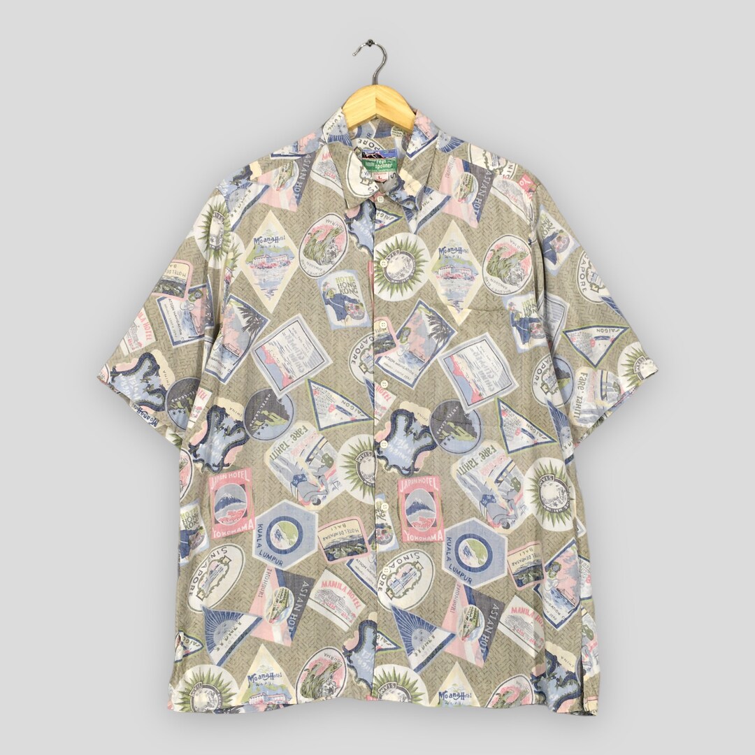 Vintage 1980s Reyn Spooner Hawaiian Rayon Shirt Large Reyn Spooner Asia ...