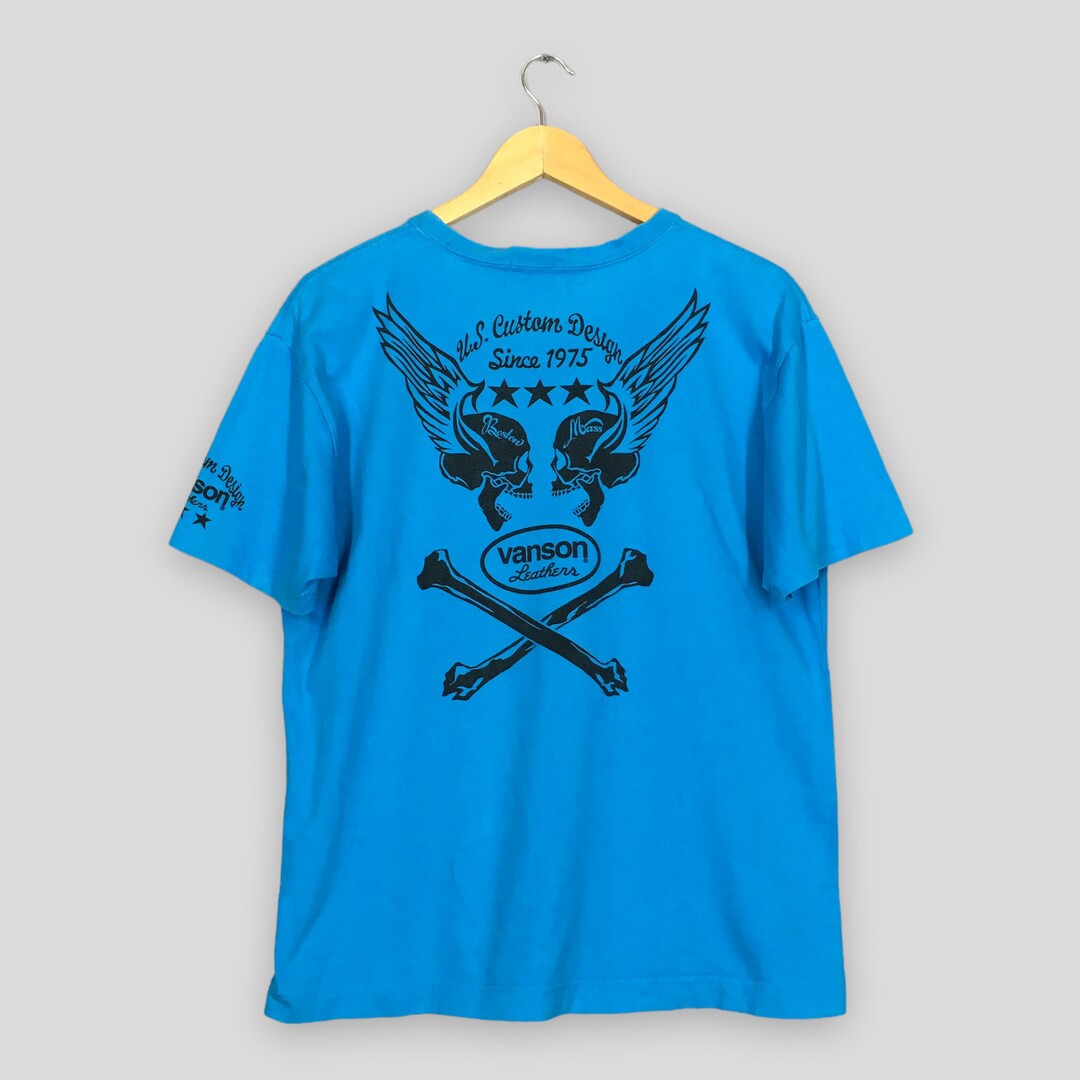 Vintage Vanson Cotton Motorcycle Club Blue Tshirt Xlarge US Custom ...