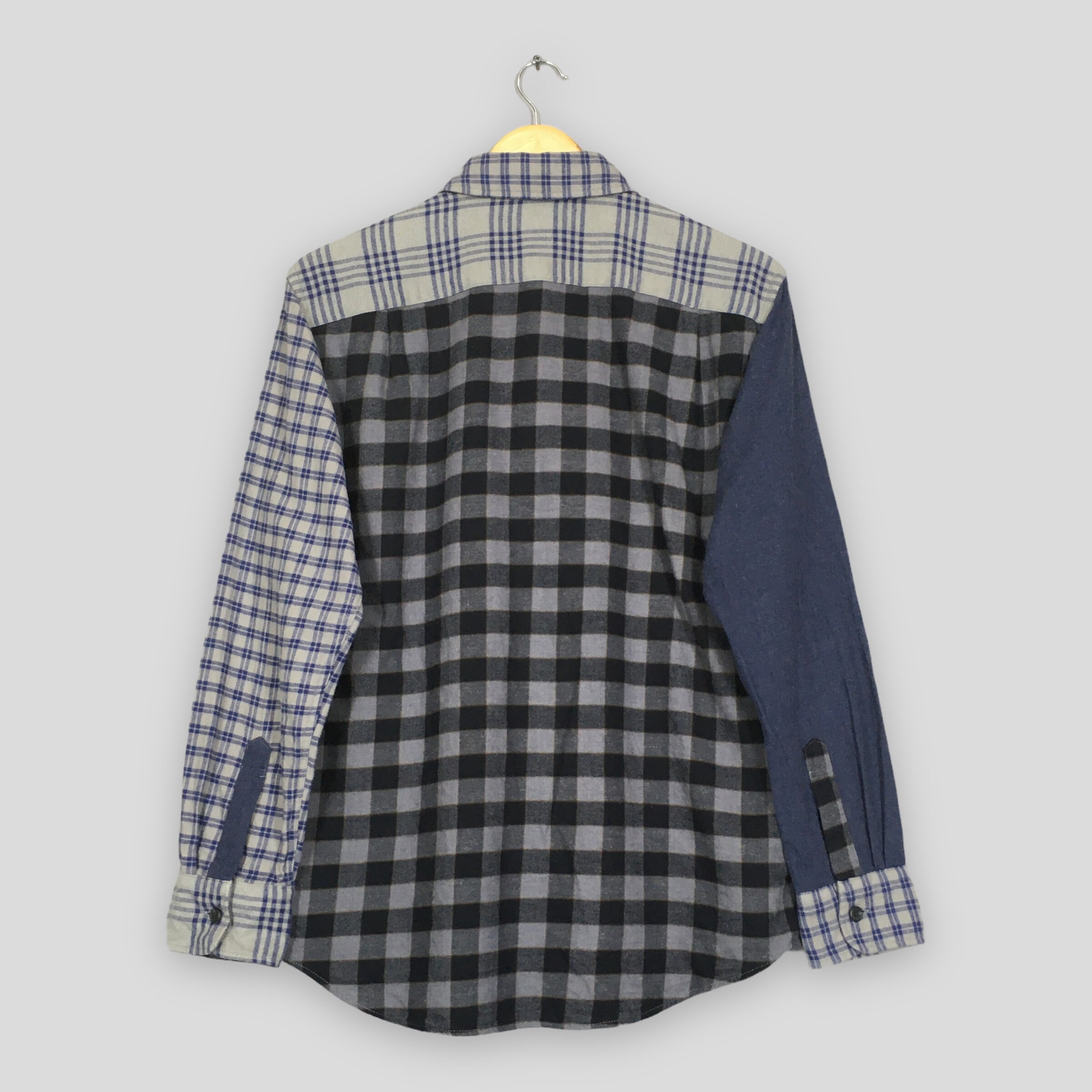 Vintage Japan Plaid Checkered Patchwork Flannel Medium Japanese Checked ...