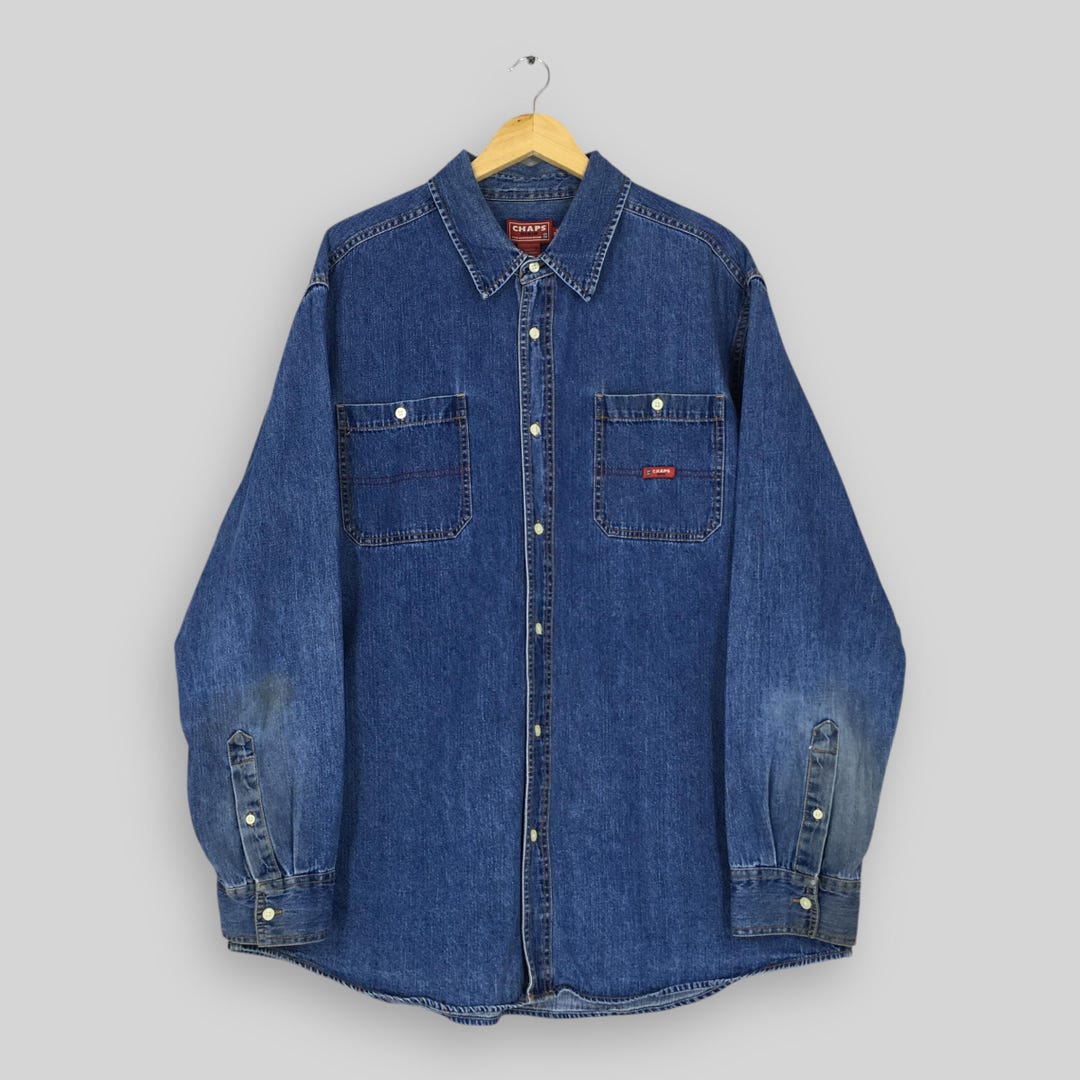 Vintage Chaps Ralph Lauren Denim Shirt Xlarge Chaps Blue Denim Shirt ...