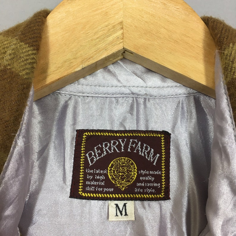 Vintage Berry Farm Japan Plaid Shadow Checkered Flannel Shirt Medium ...