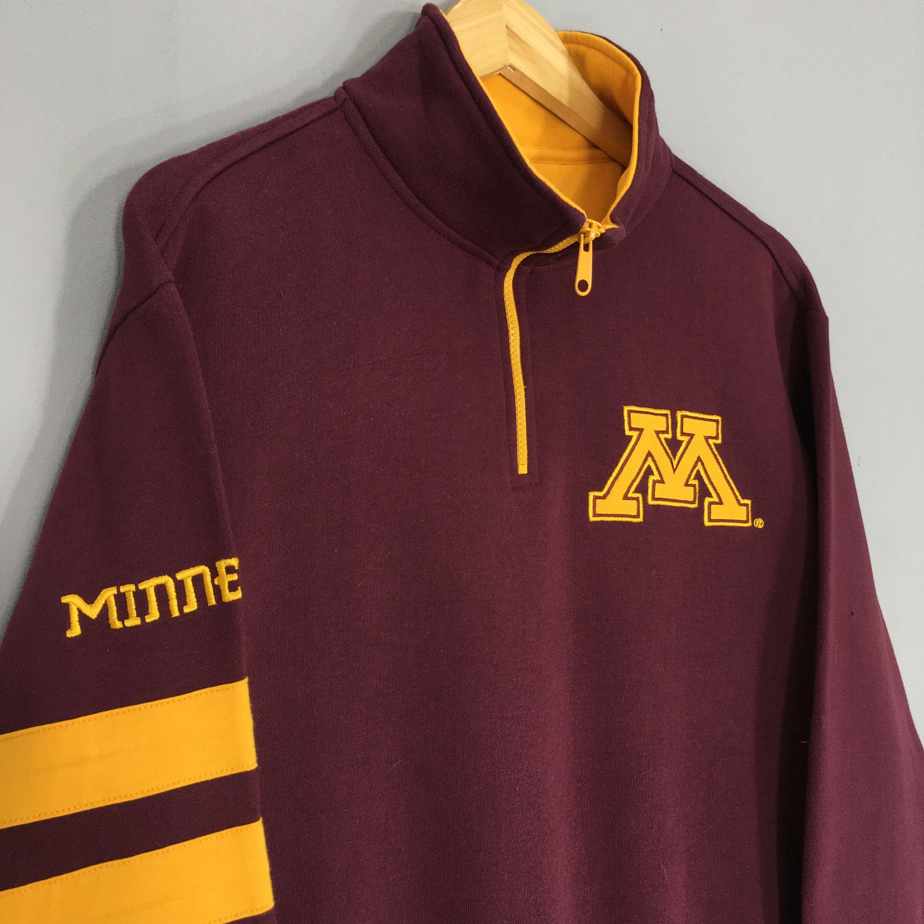 Vintage Minnesota Golden Gophers NCAA Half Zipper Sweater Medium ...