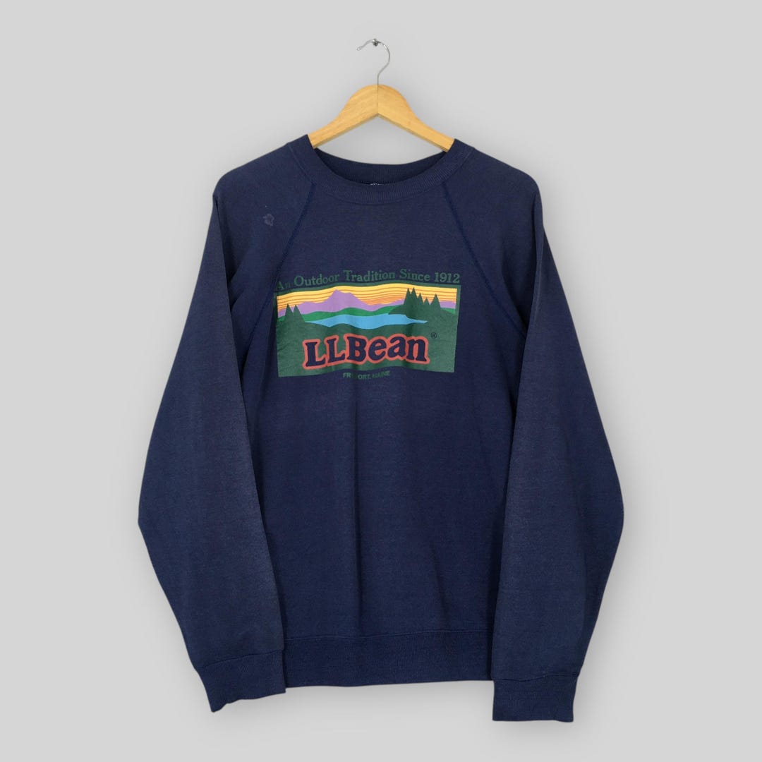 Vintage 90s Ll Bean Outdoor Sweatshirt Large Ll Bean Spell Out Logo Crewneck Ll Bean Usa Jumper ...