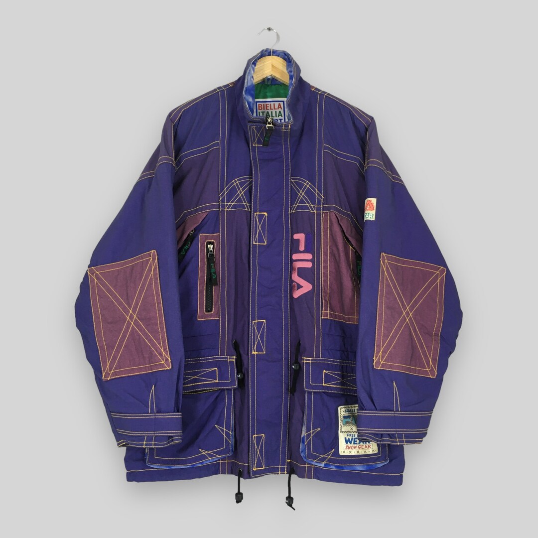 RARE Vintage Fila Italia Ski Wear Bomber Parka Jacket Large Fila Biella Italia Sport Winter ...