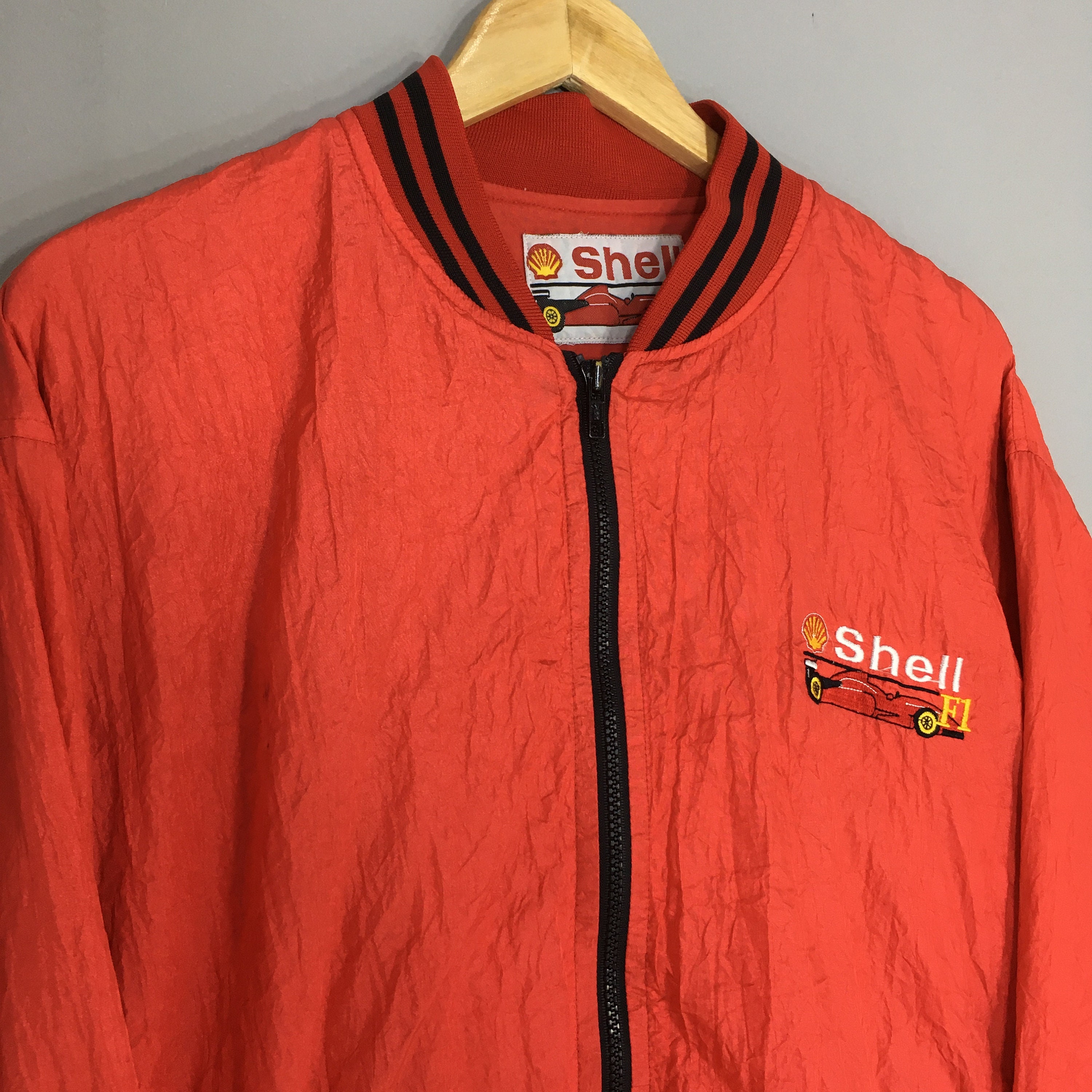 Vintage Shell Helix Ferrari F1 Light Jacket Large Shell Ferrari Formula ...